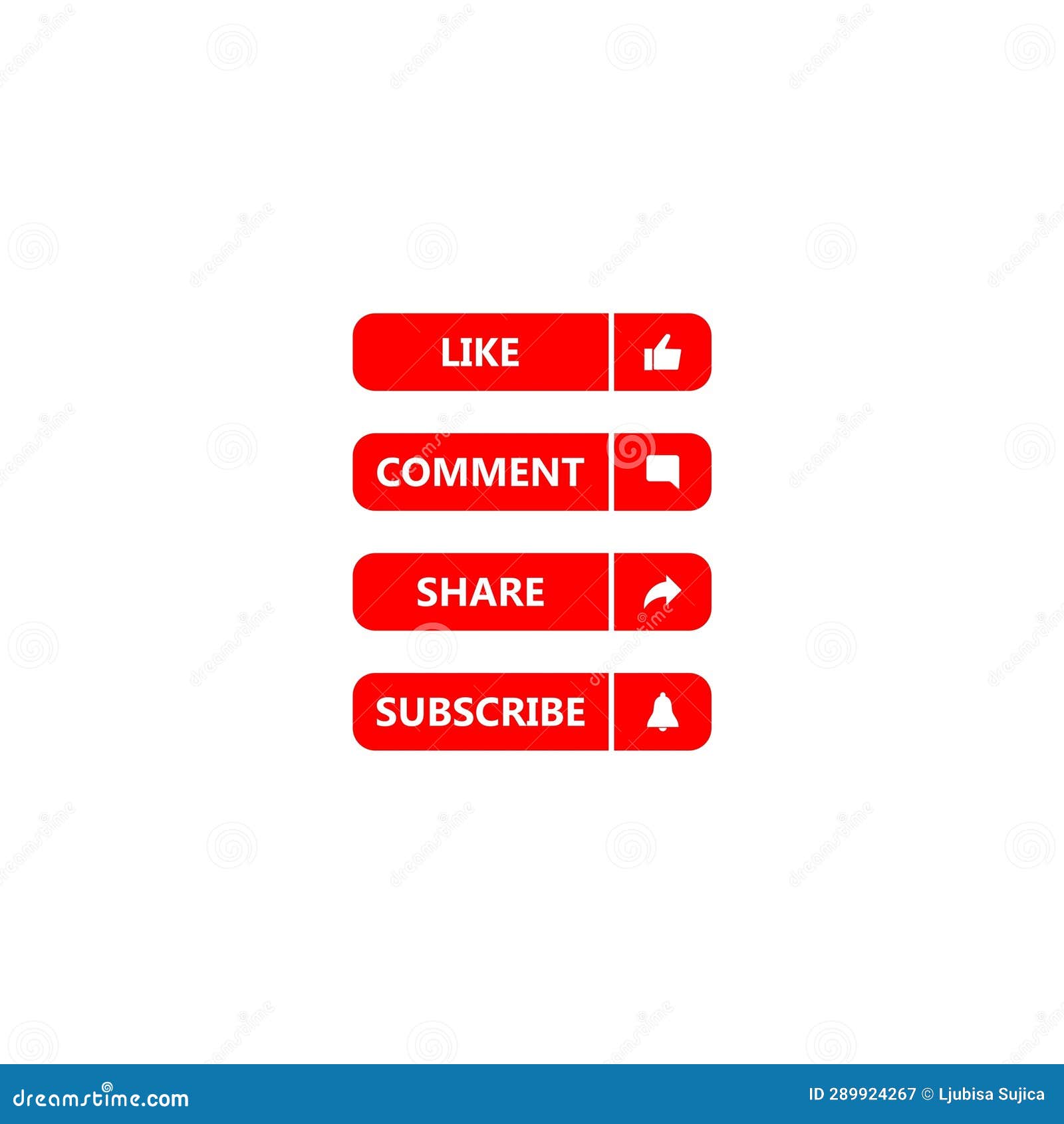 Like, Comment, Share, and Subscribe Button. Collection of Like, Comment ...
