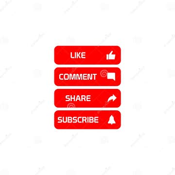 Like, Comment, Share, and Subscribe Button. Collection of Like, Comment ...