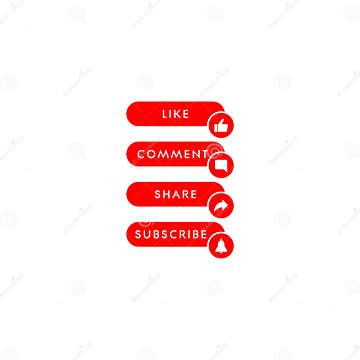 Like, Comment, Share, and Subscribe Button Stock Illustration ...