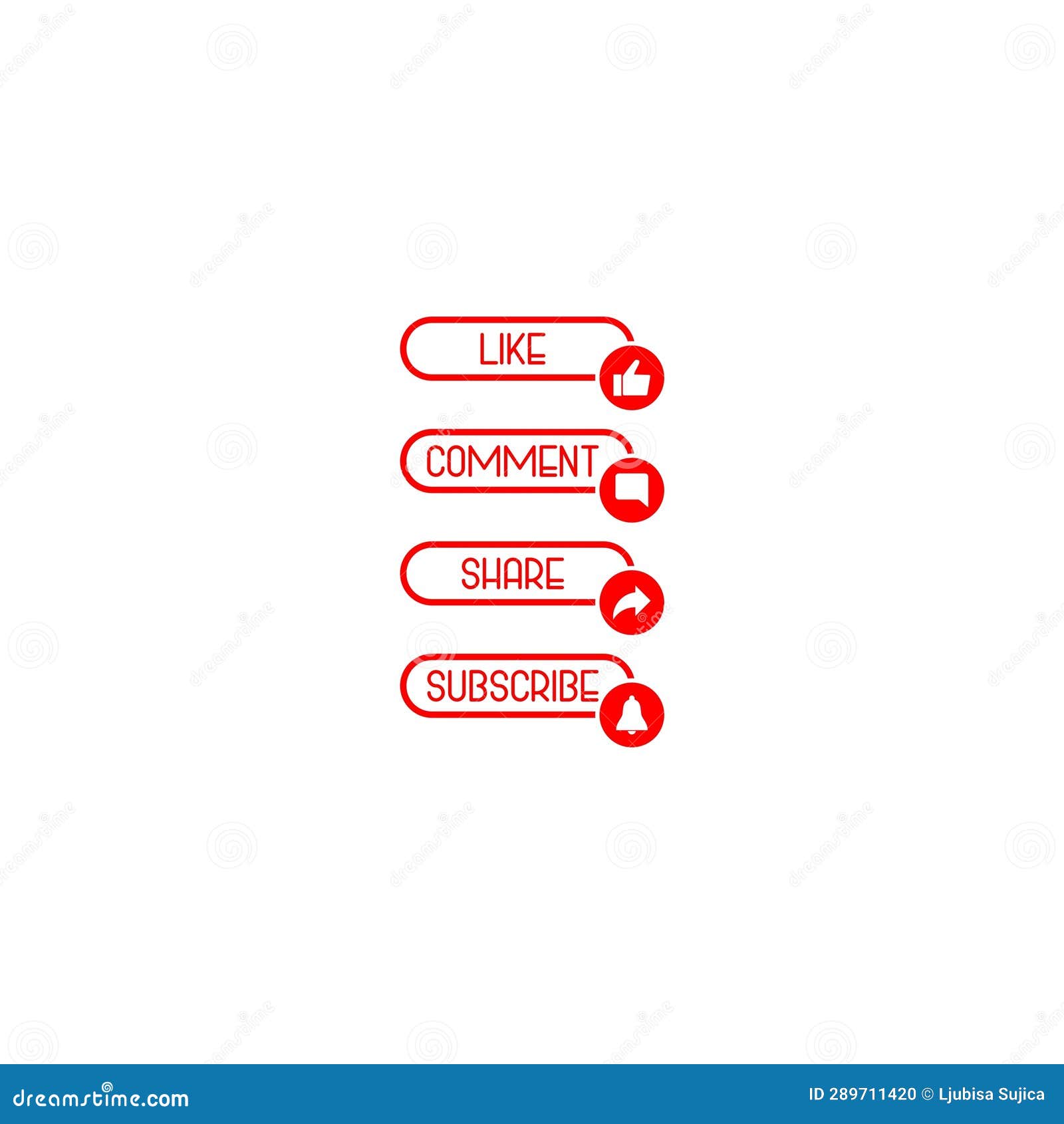 Like, Comment, Share, and Subscribe Button Stock Illustration ...