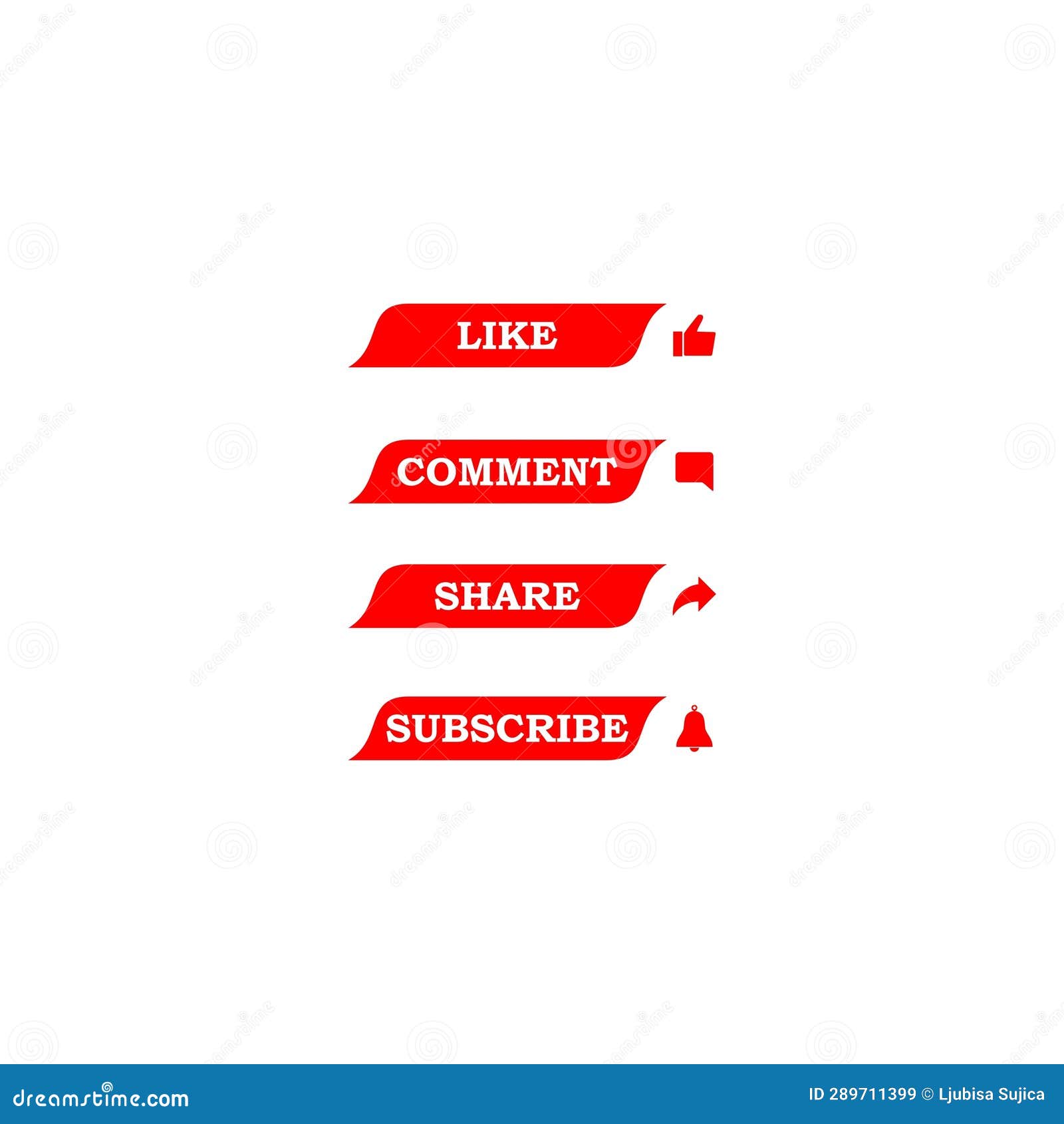 Like, Comment, Share, and Subscribe Button Stock Vector - Illustration ...