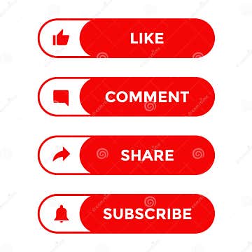 Like, Comment, Share, and Subscribe Icon Vector. Channel Subscription ...