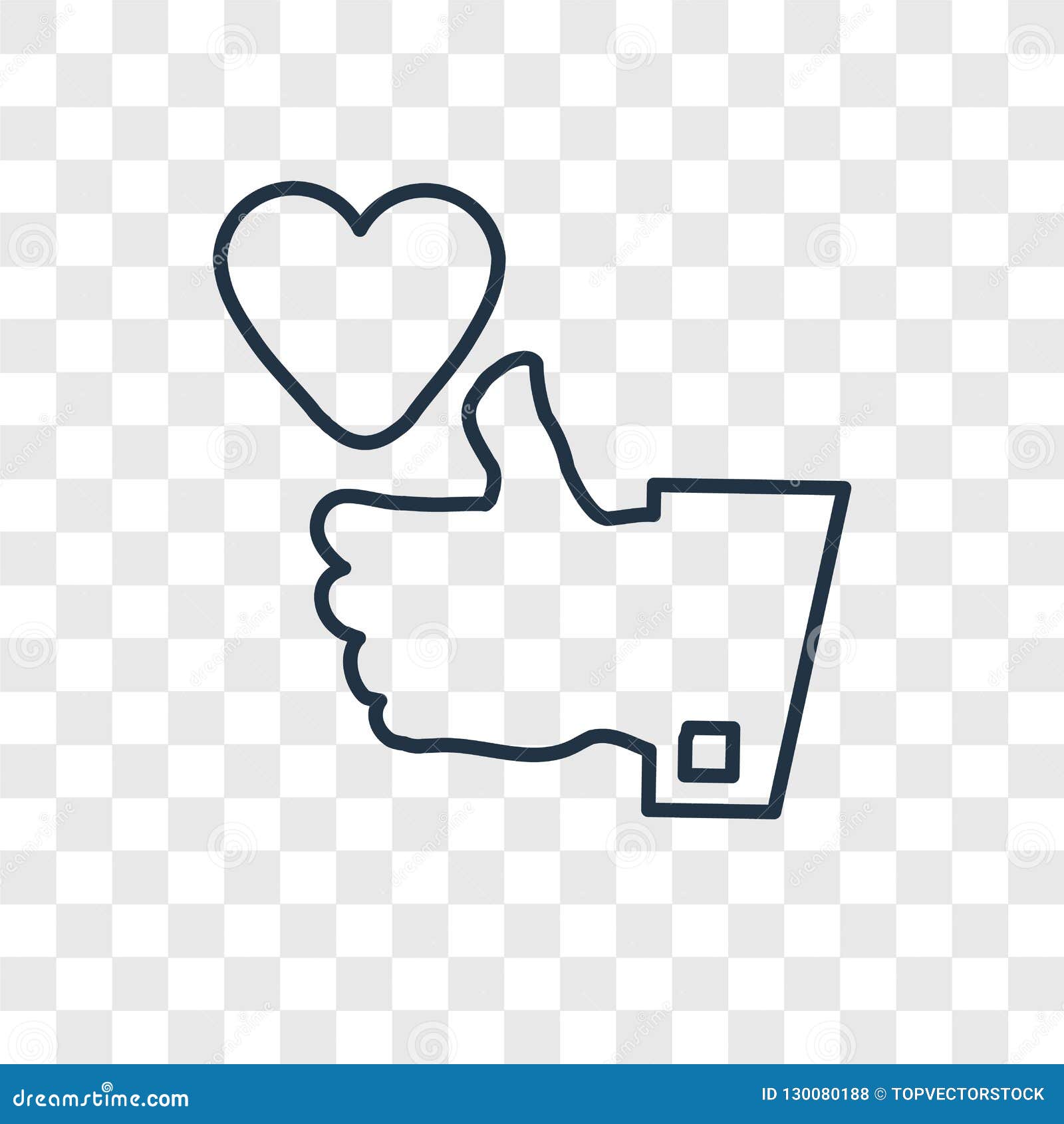 Like Concept Vector Linear Icon Isolated on Transparent Background ...