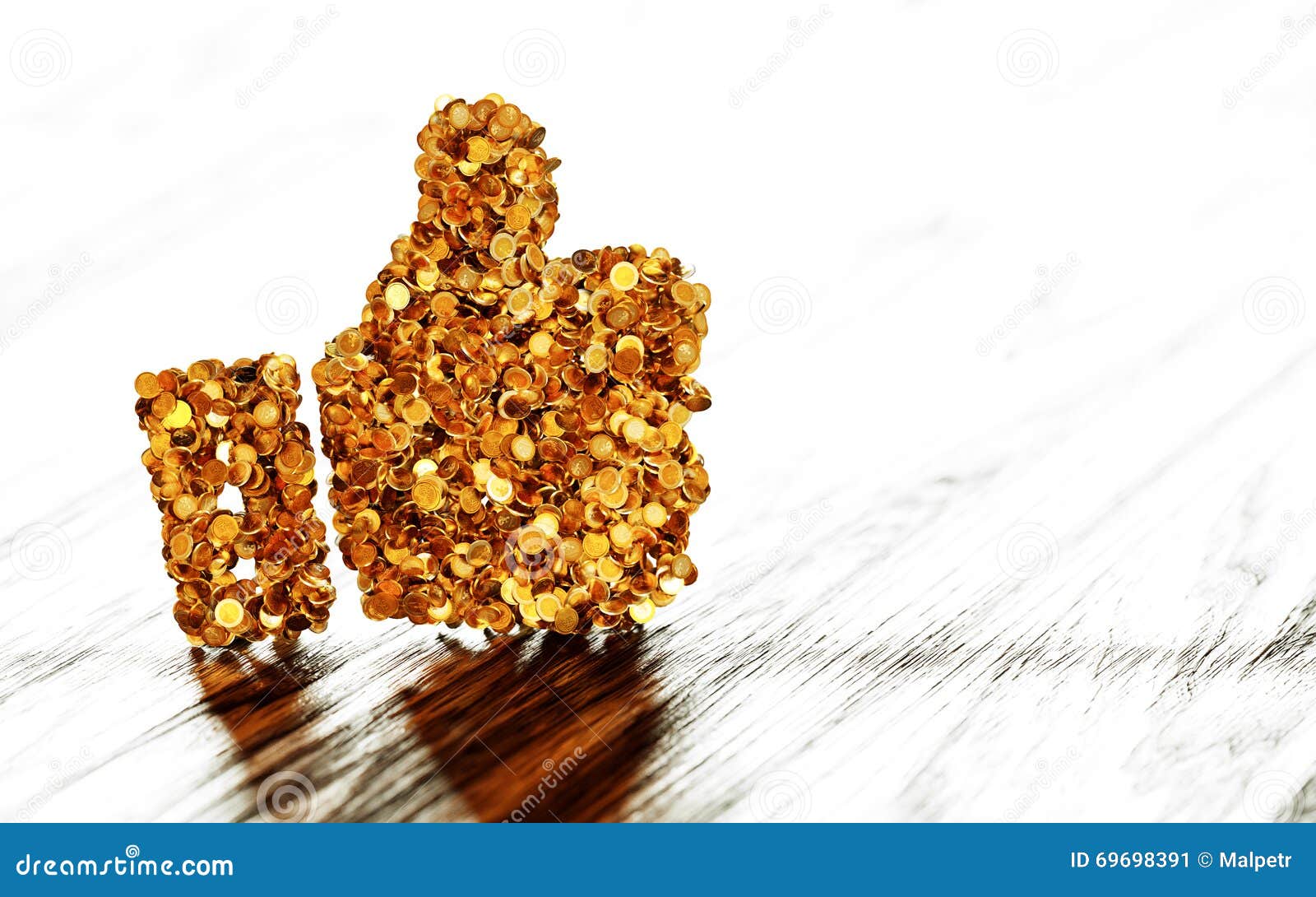 Gold Like Symbol Icon On White Background.3D Illustration ...