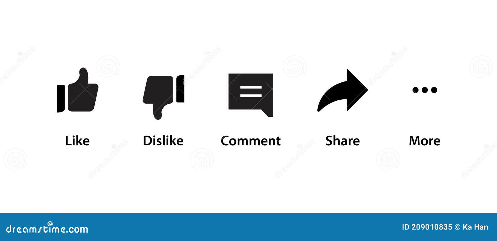 Like Dislike Comment Share and More. Icon Set of Channel Stock Vector ...