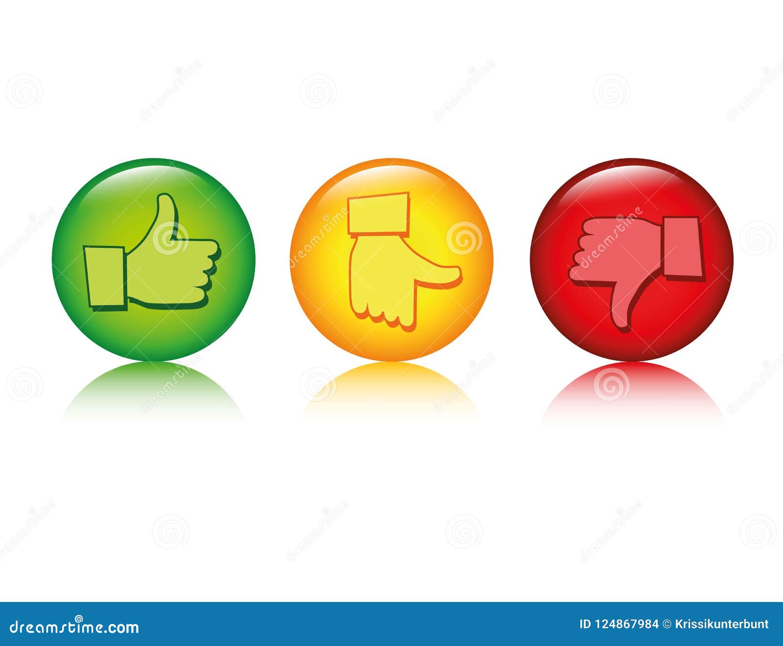 Like and Dislike Hand Buttons Stock Vector - Illustration of isolated ...