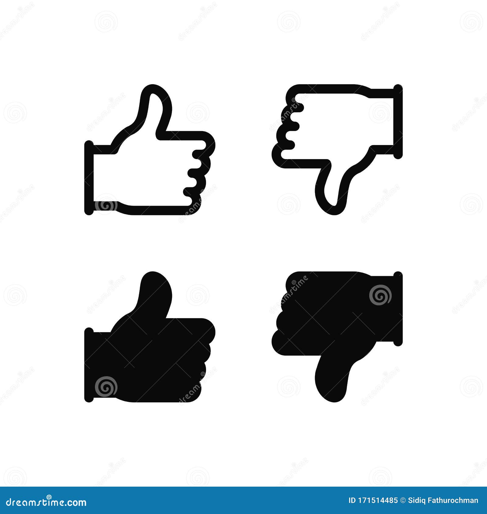 Like & Dislike Icon stock vector. Illustration of design - 171514485