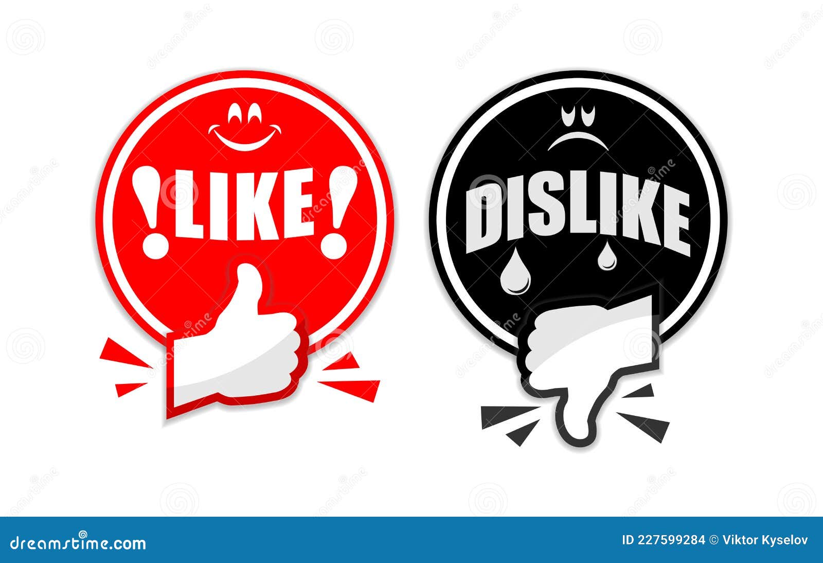 Like and dislike icon stock vector. Illustration of success - 227599284