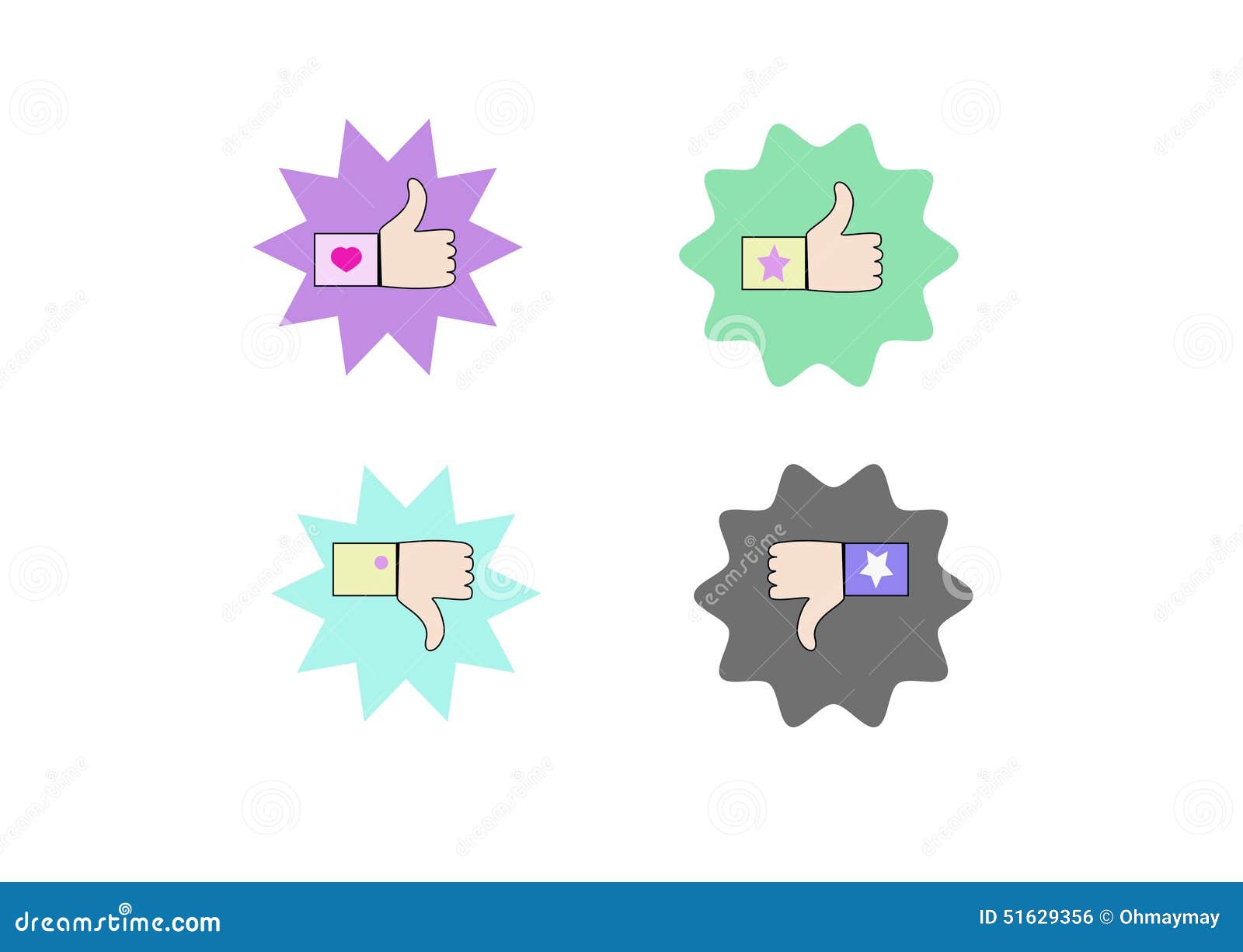 Like and dislike icons stock vector. Illustration of emotion - 51629356