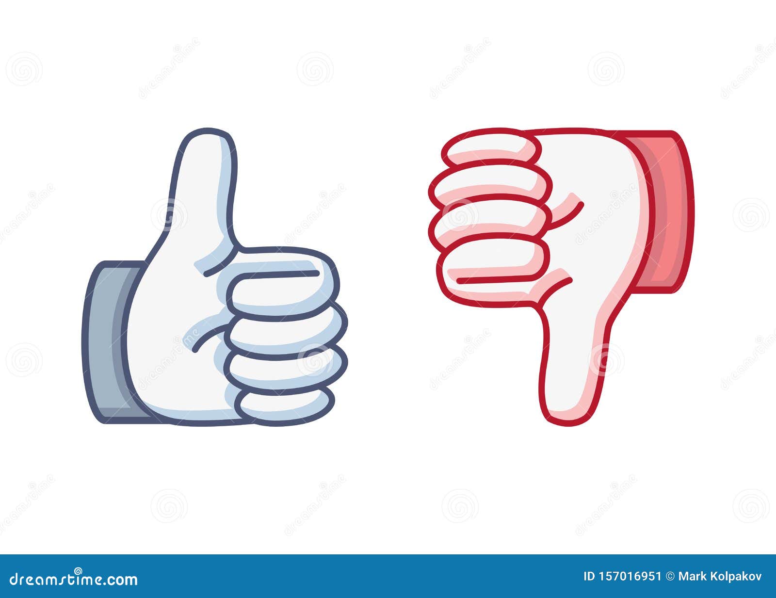 Like and Dislike Illustration in Cartoon Style Stock Vector ...