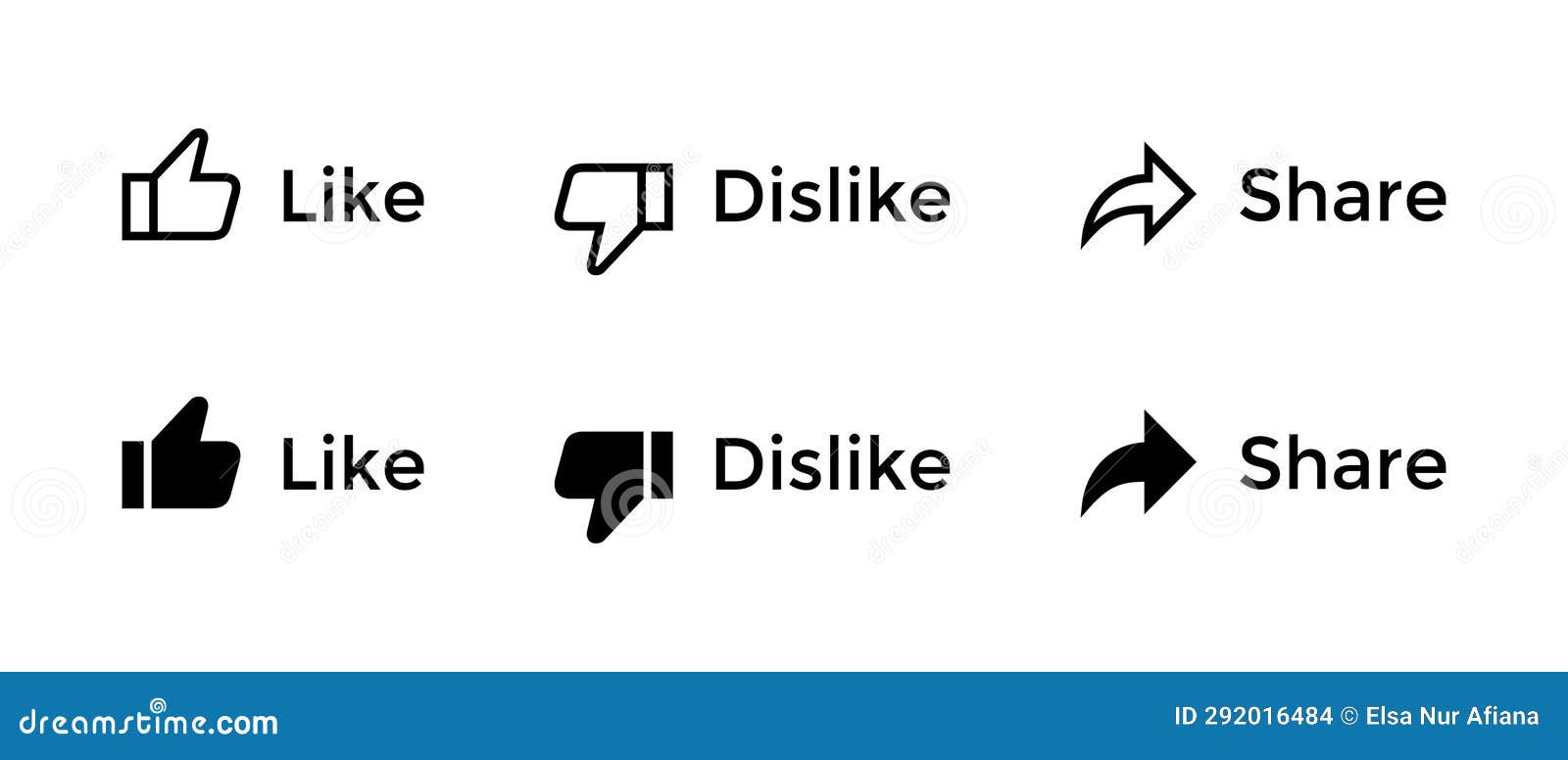 Like, Dislike, and Share Icon Vector. Elements of Streaming Video ...