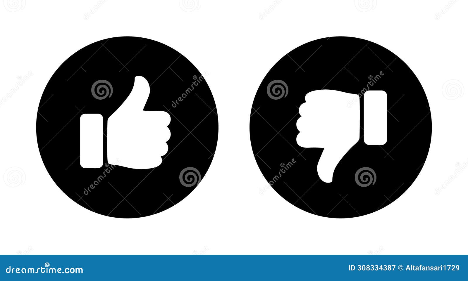 Like and Dislike Symbol Black Stock Vector - Illustration of white ...
