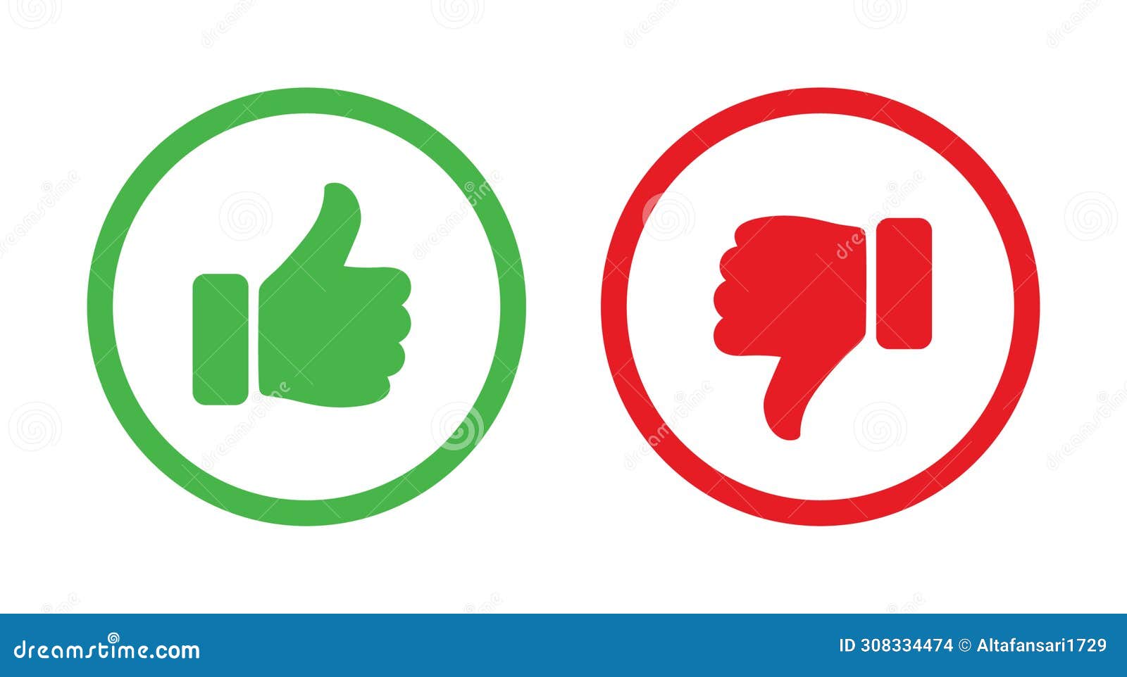 Like and Dislike Symbol Color Outline Stock Vector - Illustration of ...