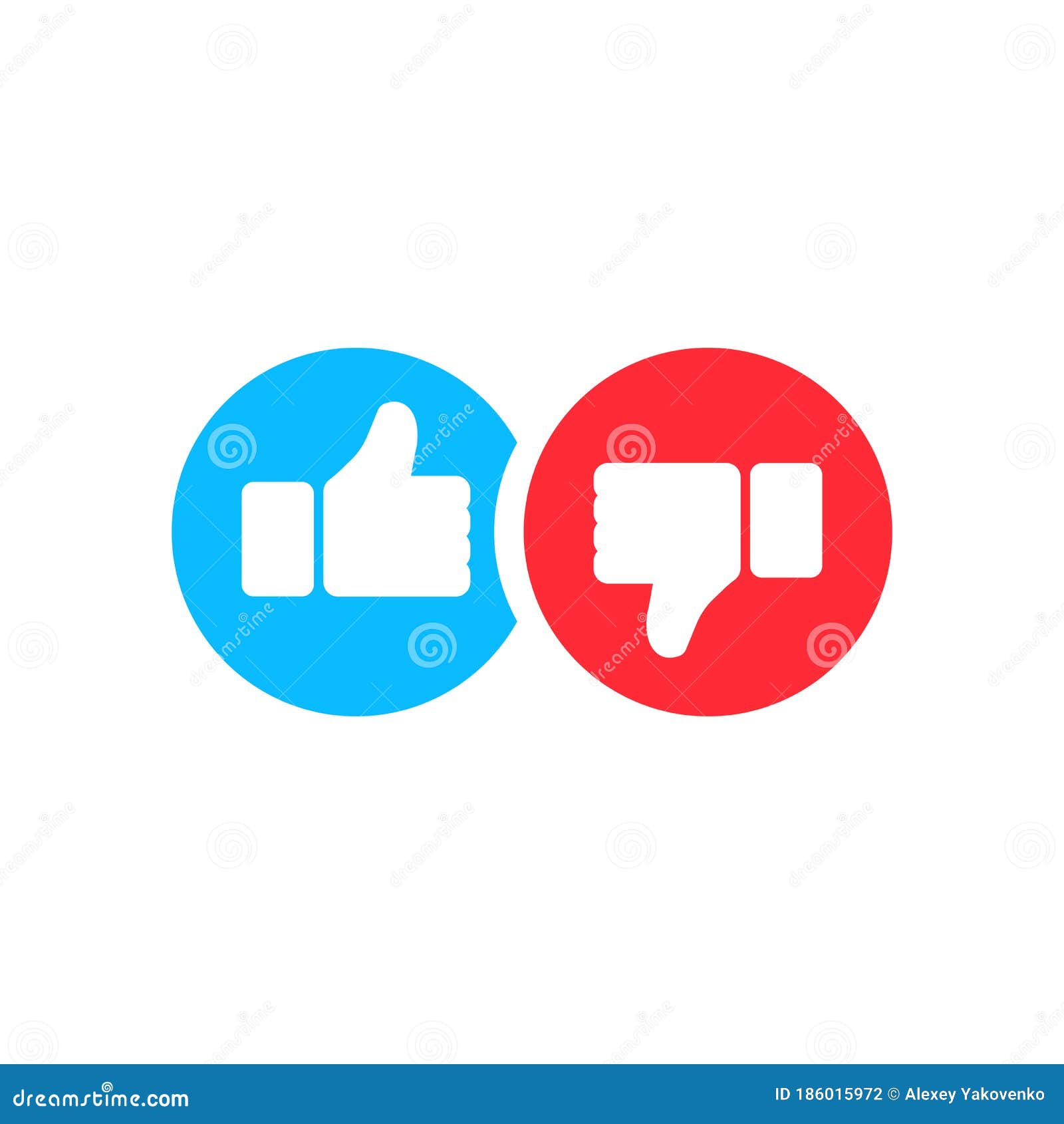 Like and Dislike Symbol Icon Flat on Isolated White Background. EPS 10 ...