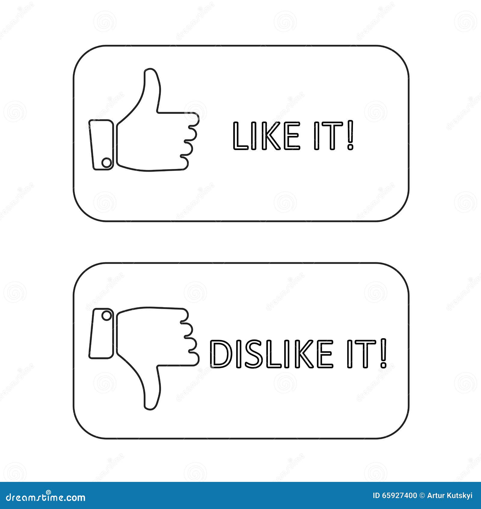 Like it and Dislike Symbol Line Style Button Isolated Editorial Image ...