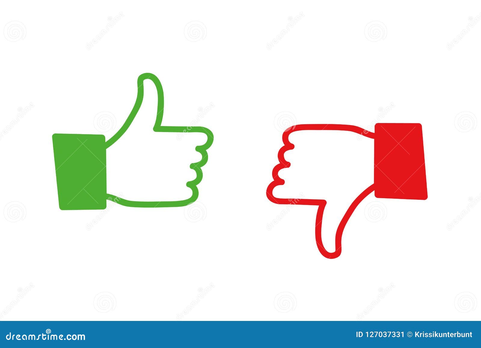 Like and Dislike Two Hands Icon Stock Vector - Illustration of negative ...