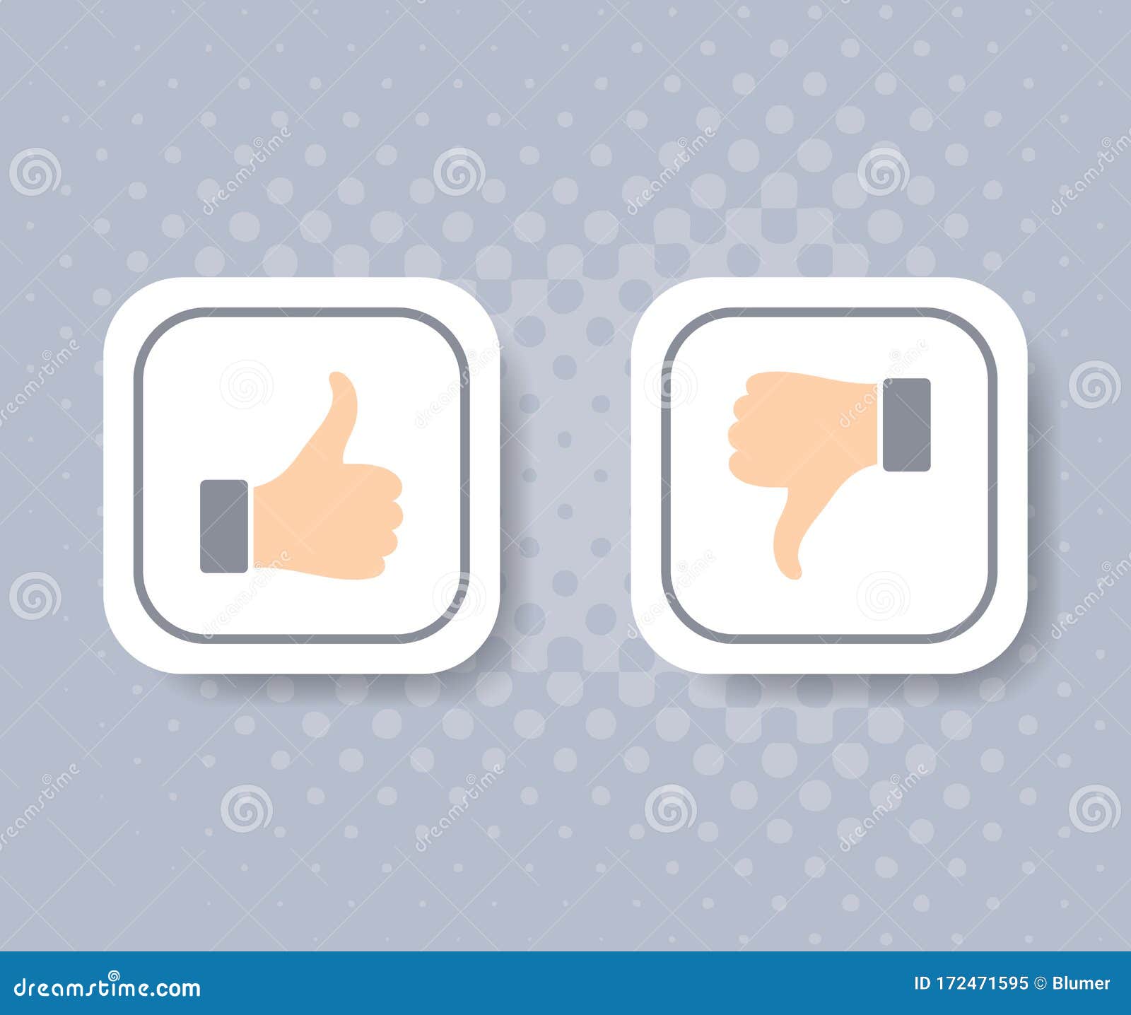 Like and Dislike Vector Icons with Thumbs Stock Vector - Illustration ...