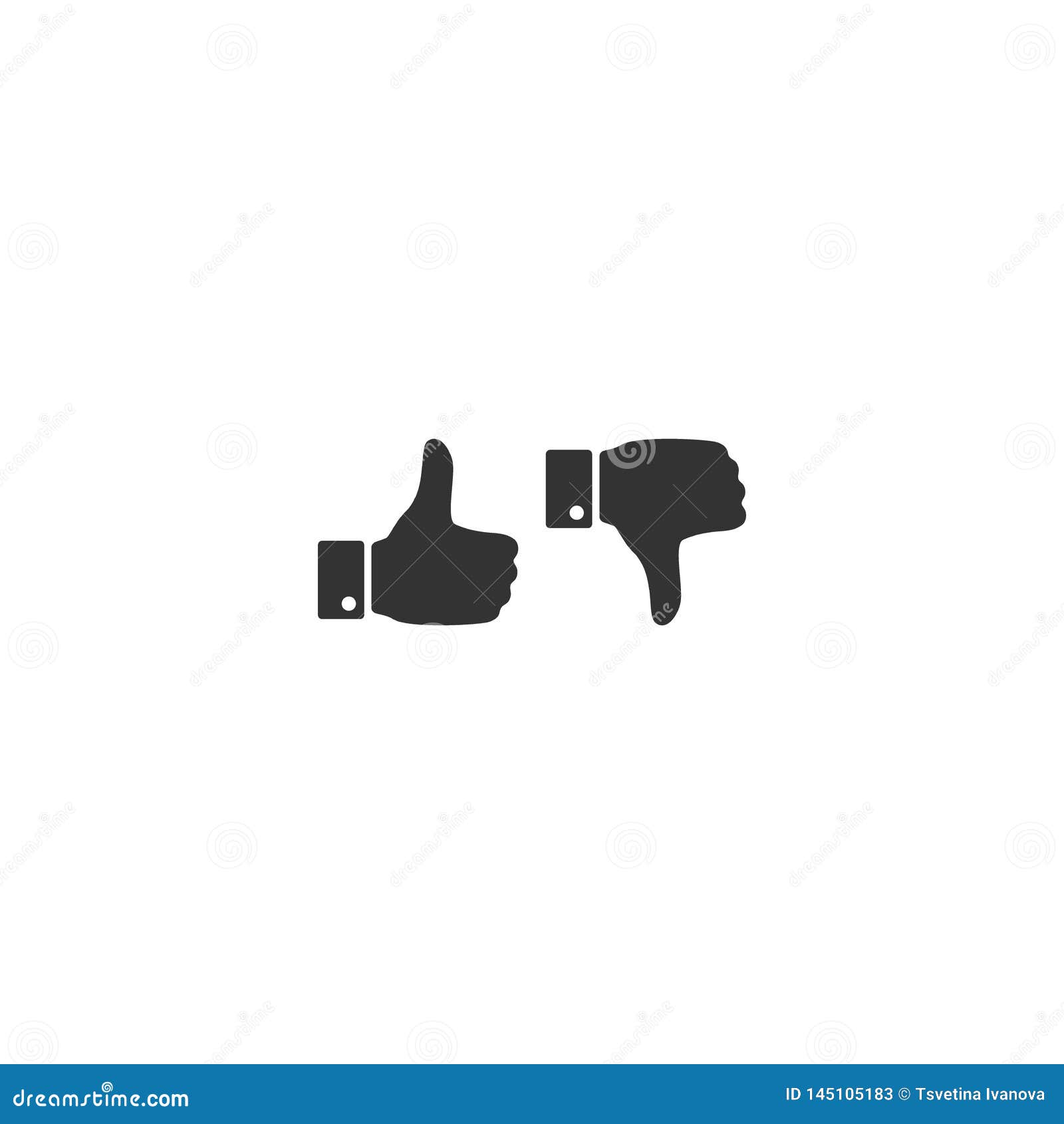 Like and Dislike Vector Silhouette Button. Stock Vector - Illustration ...