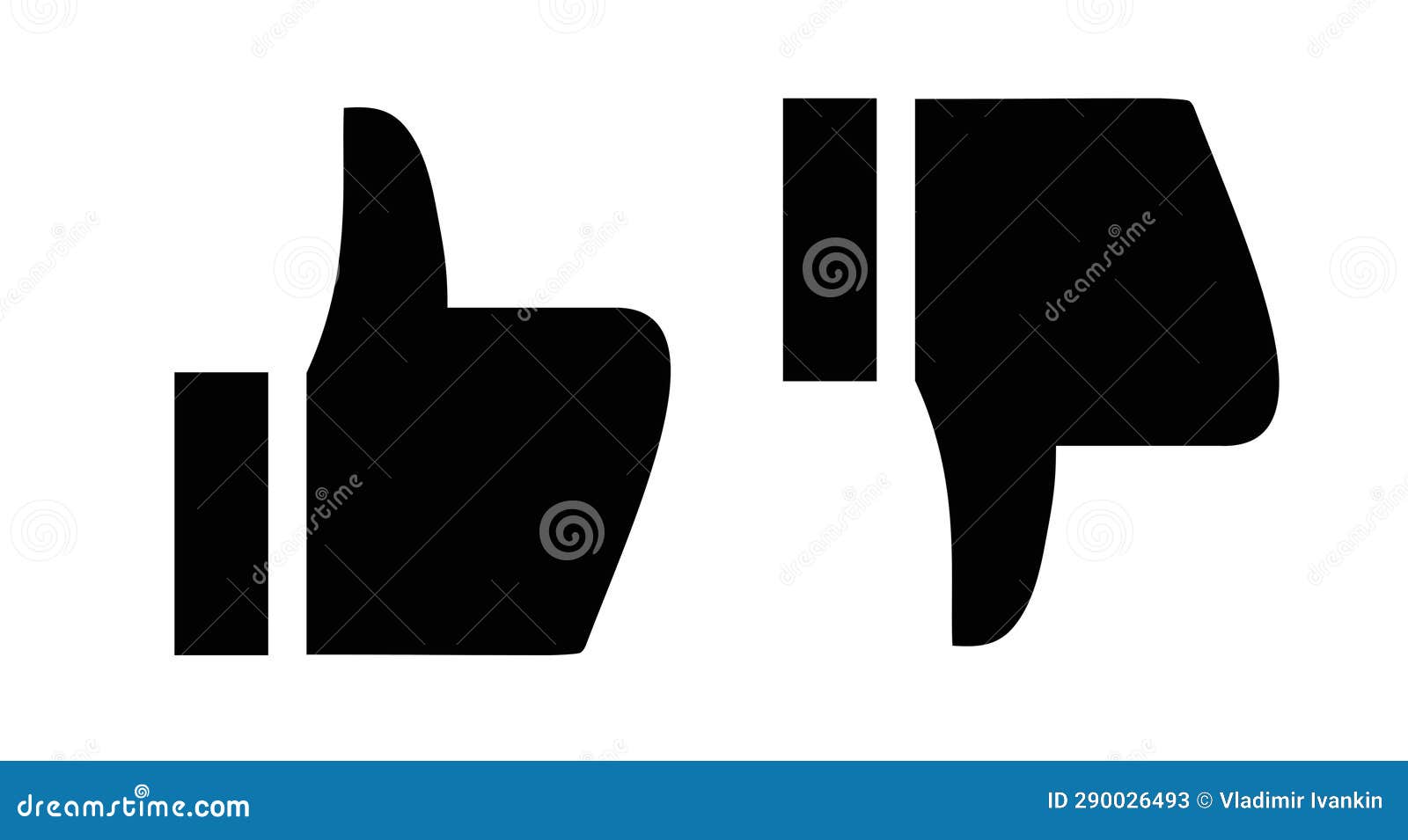 Like and Dislike Vector Symbol Black Color Isolated Stock Illustration ...