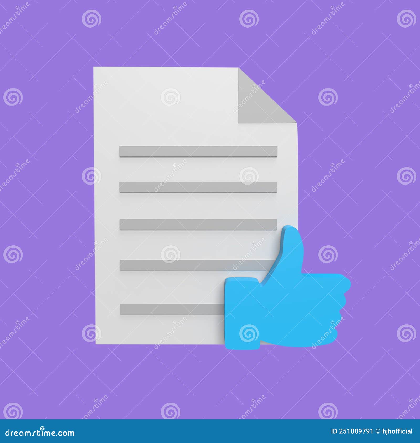 Like Document 3d Icon Model Cartoon Style Concept. Render Illustration Stock Illustration ...