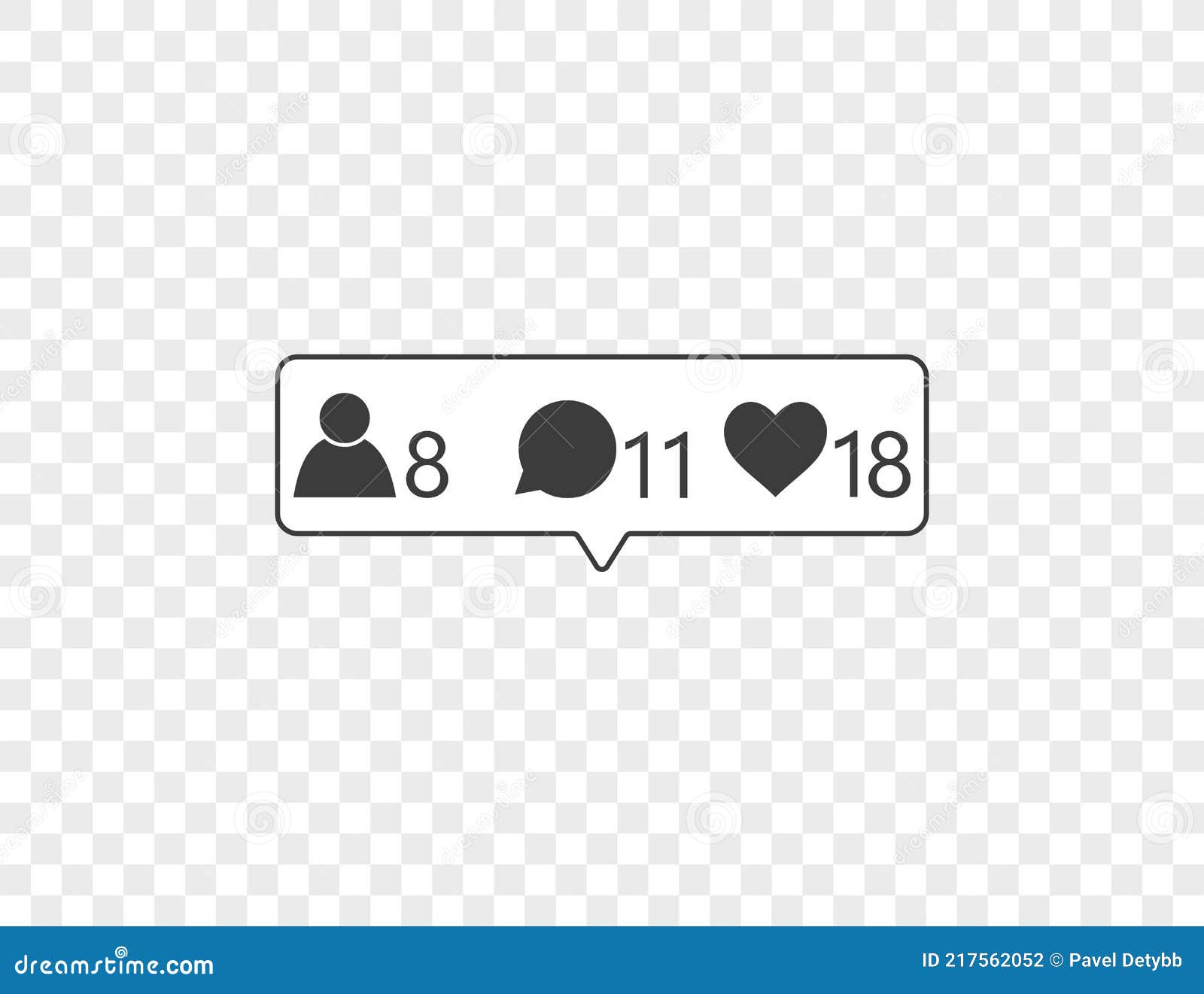 Like, Follow, Comment Icon on Transparent Background. Vector ...