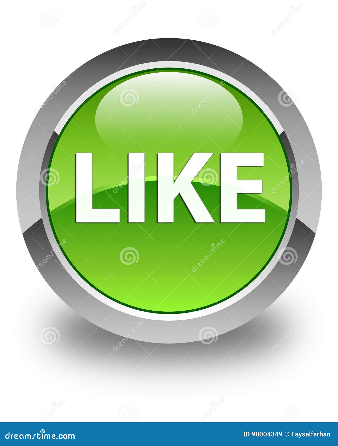 Like Glossy Green Round Button Stock Illustration - Illustration of ...