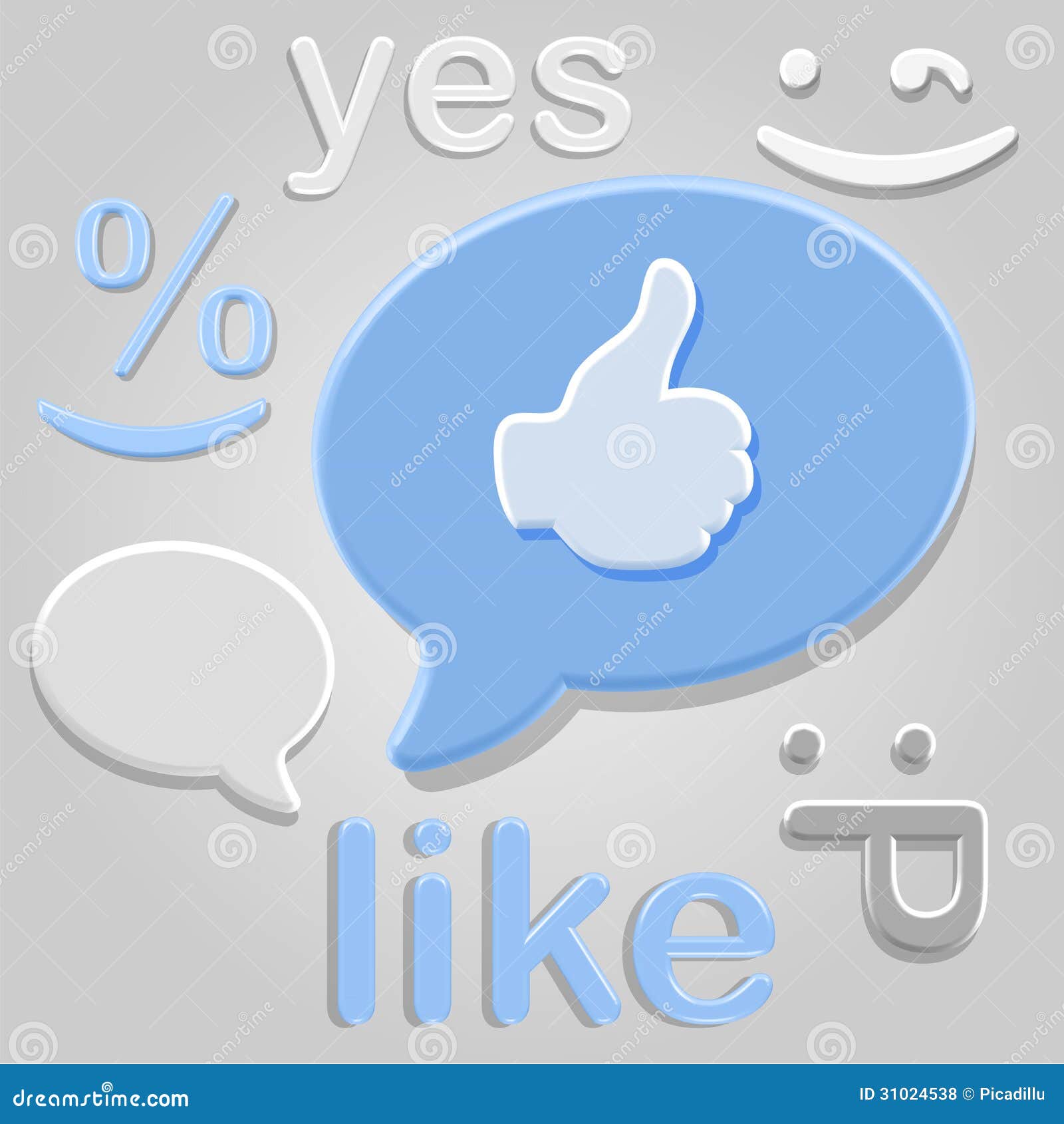 Like Group Symbols Over Gray Stock Vector - Illustration of emotion ...
