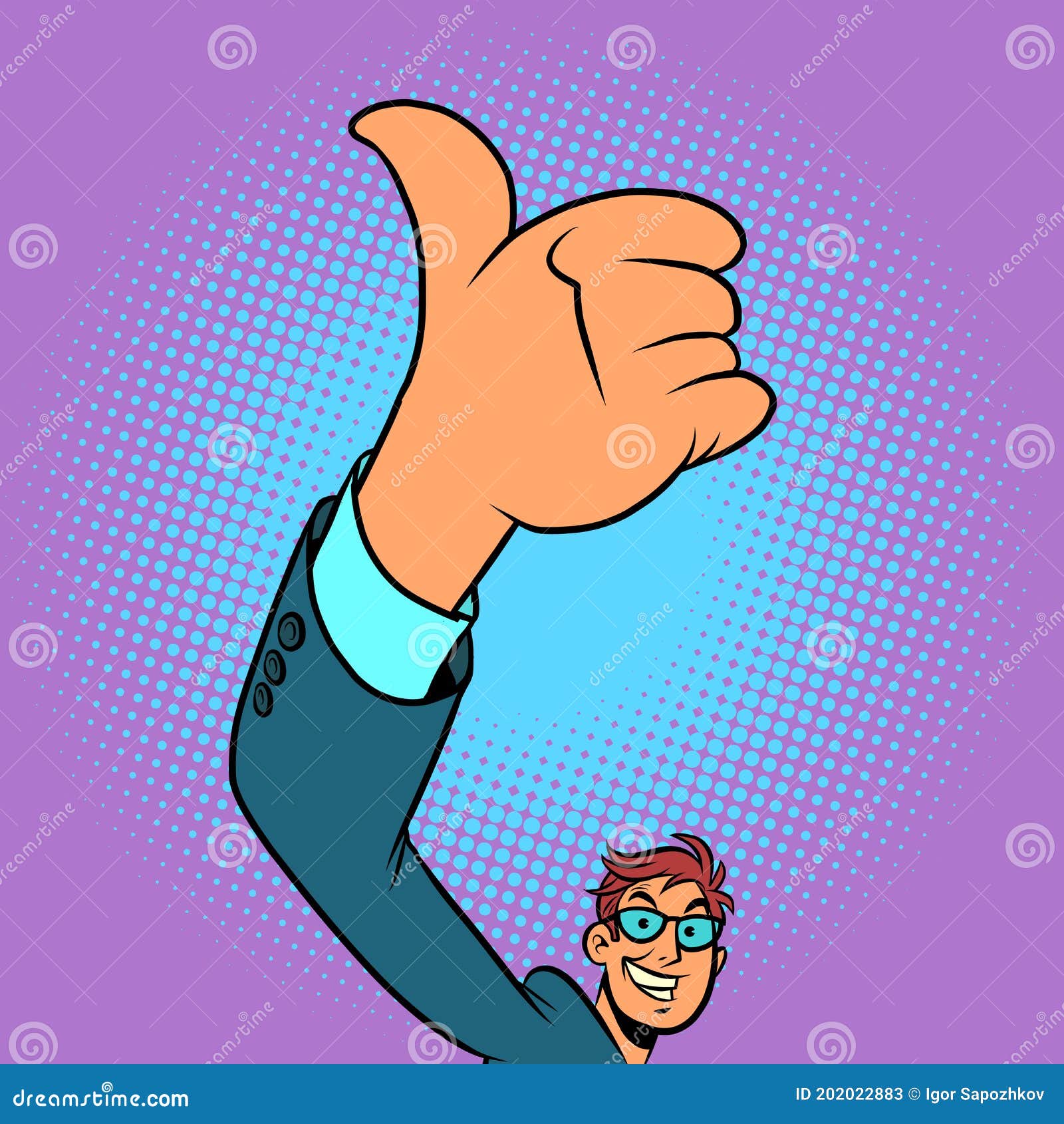 Like Hand Gesture, Positive Businessman Stock Vector - Illustration of ...