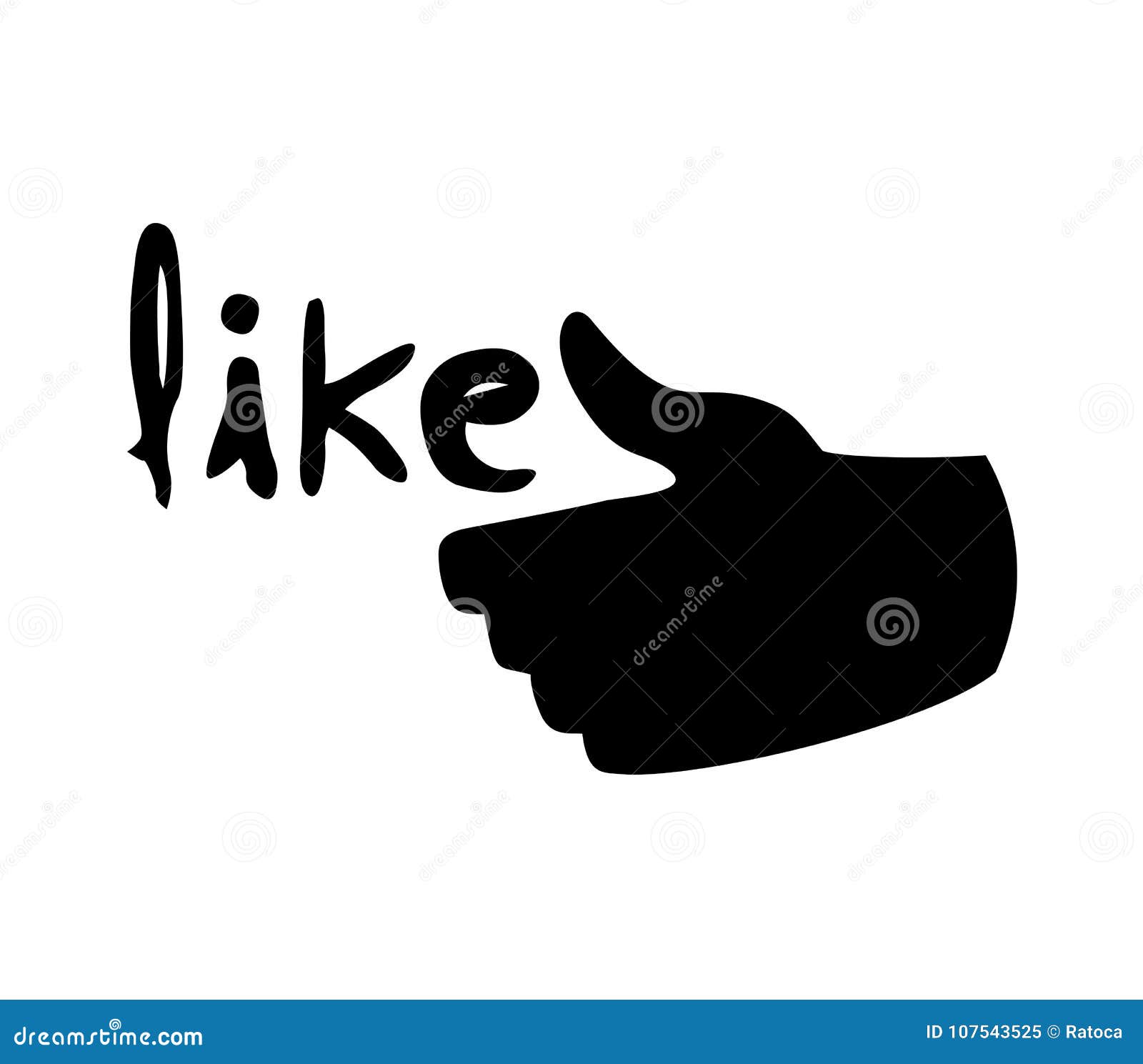 Like hand icon stock vector. Illustration of media, like - 107543525