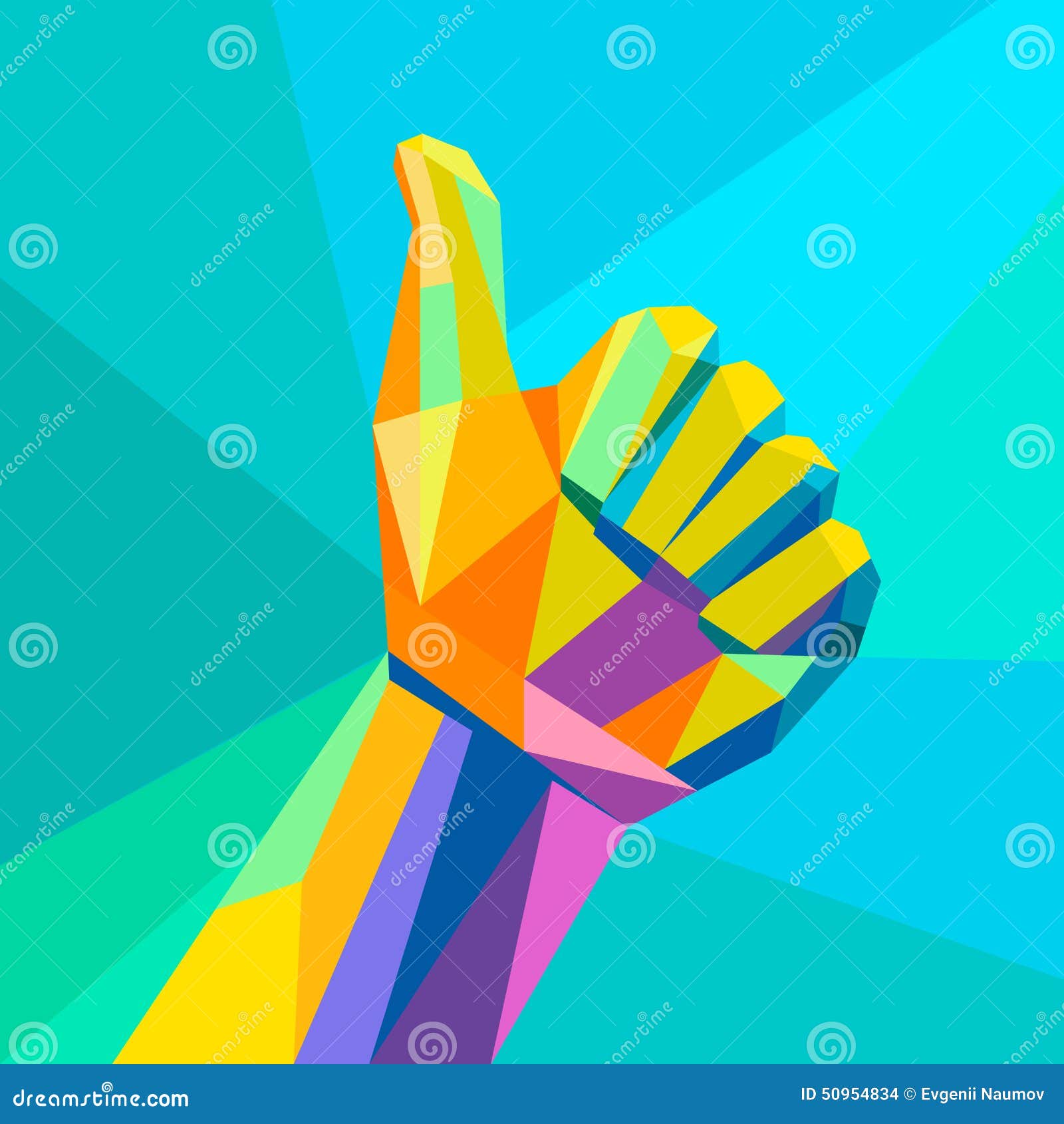 Like,hand Sign Geometrical Style Stock Vector - Illustration of work ...