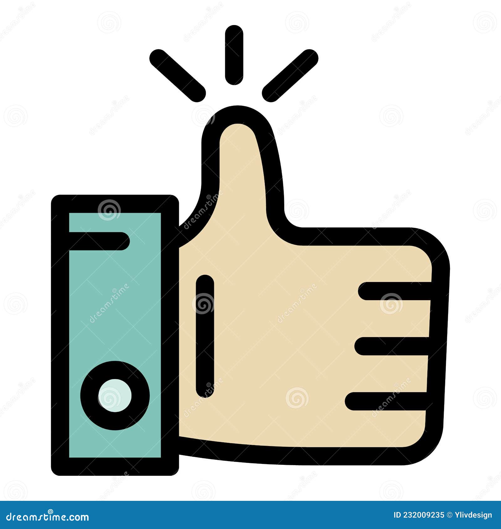 Like Icon Color Outline Vector Stock Vector - Illustration of isolated ...