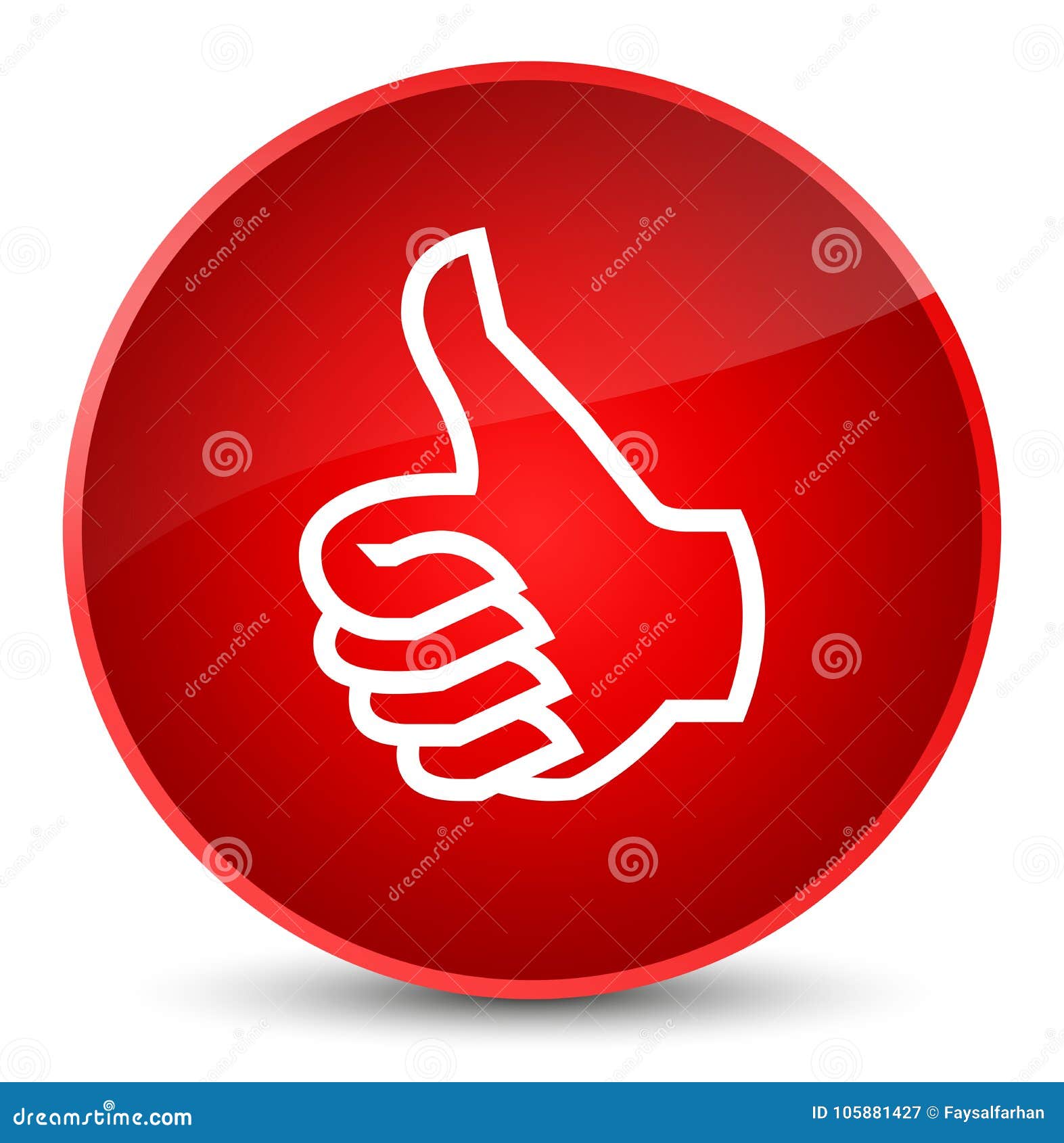 Like Icon Elegant Red Round Button Stock Illustration - Illustration of ...