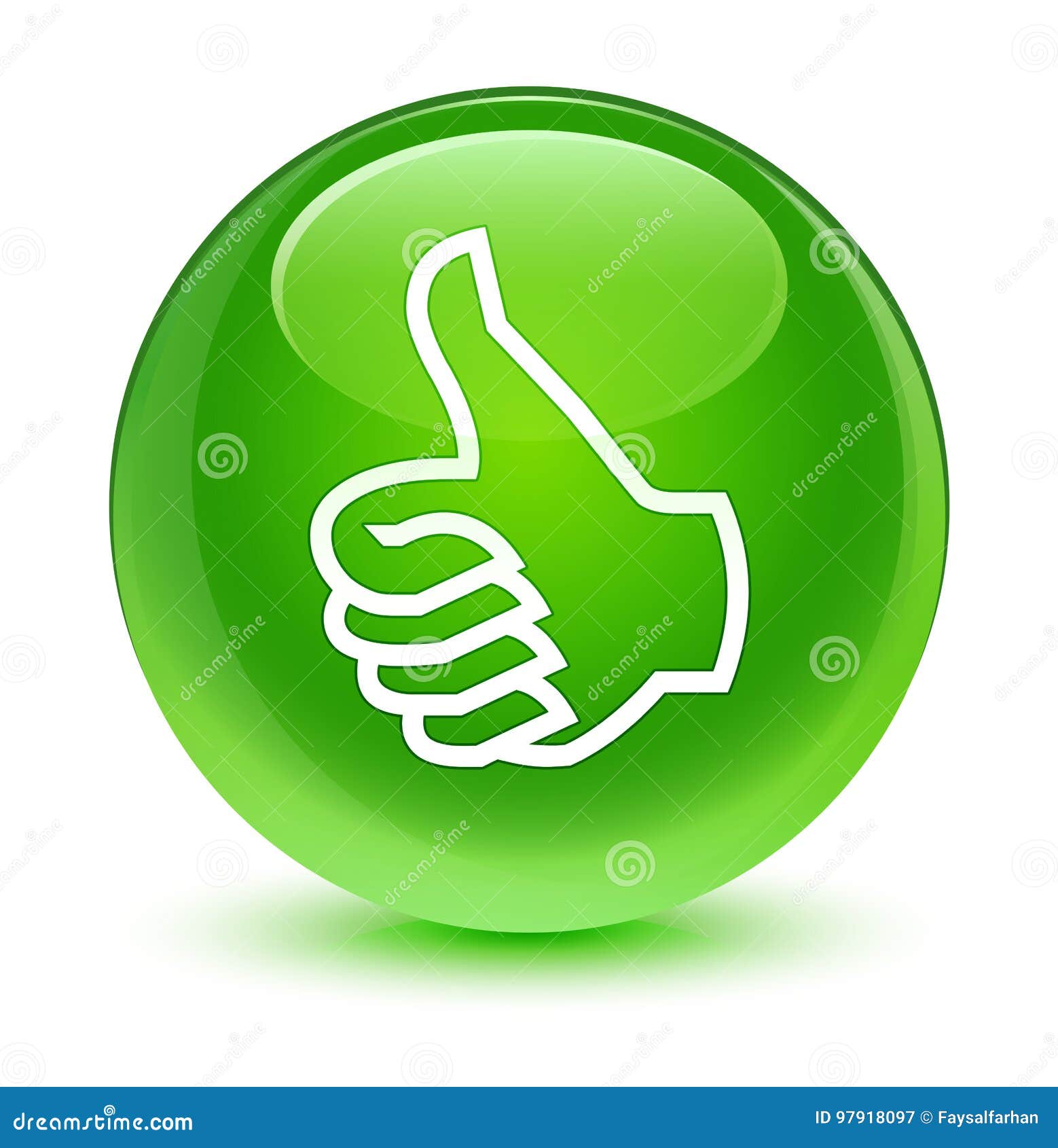 Like Icon Glassy Green Round Button Stock Illustration - Illustration ...