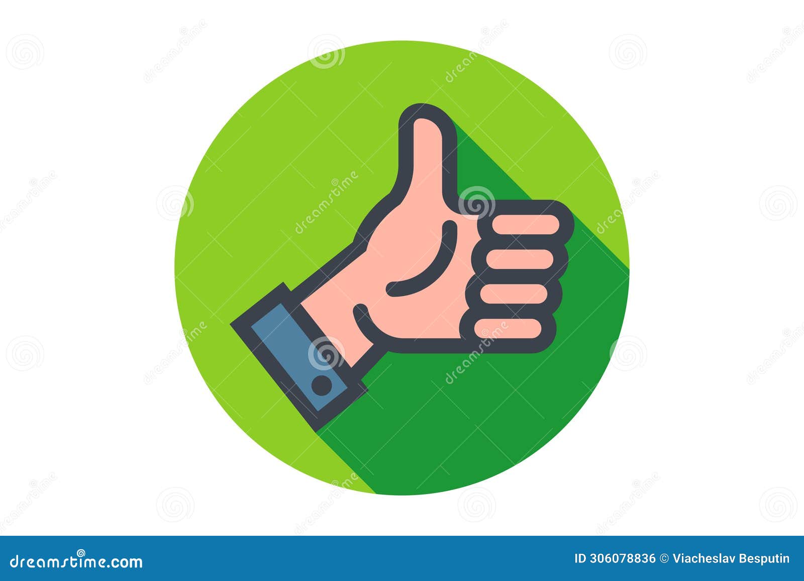 The Like Icon is in a Green Circle. Stock Illustration - Illustration ...