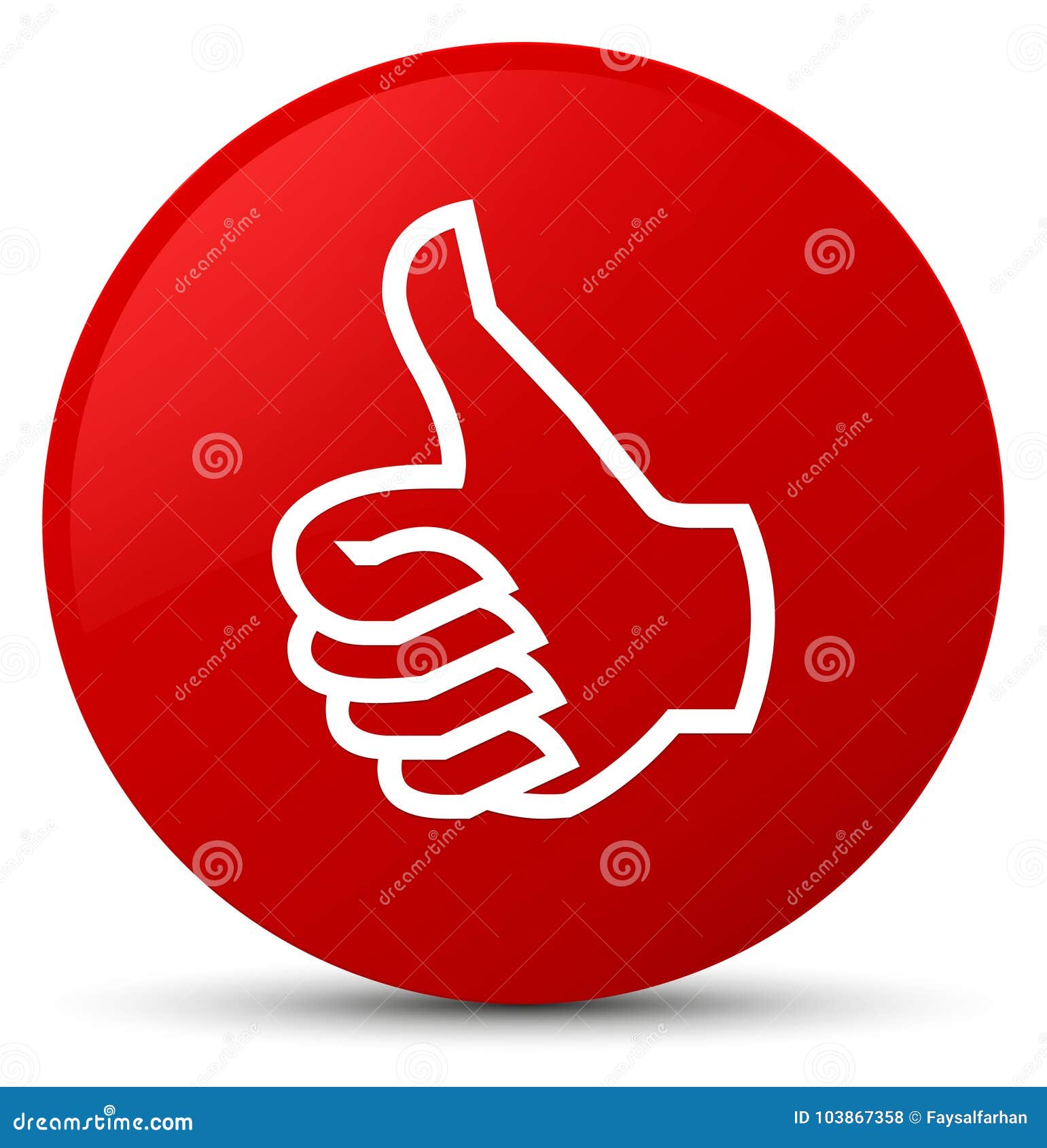 Like icon red round button stock illustration. Illustration of finger ...
