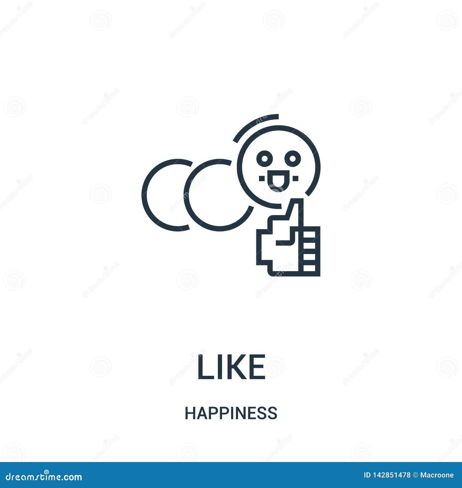 Like Icon Vector from Happiness Collection. Thin Line Like Outline Icon ...