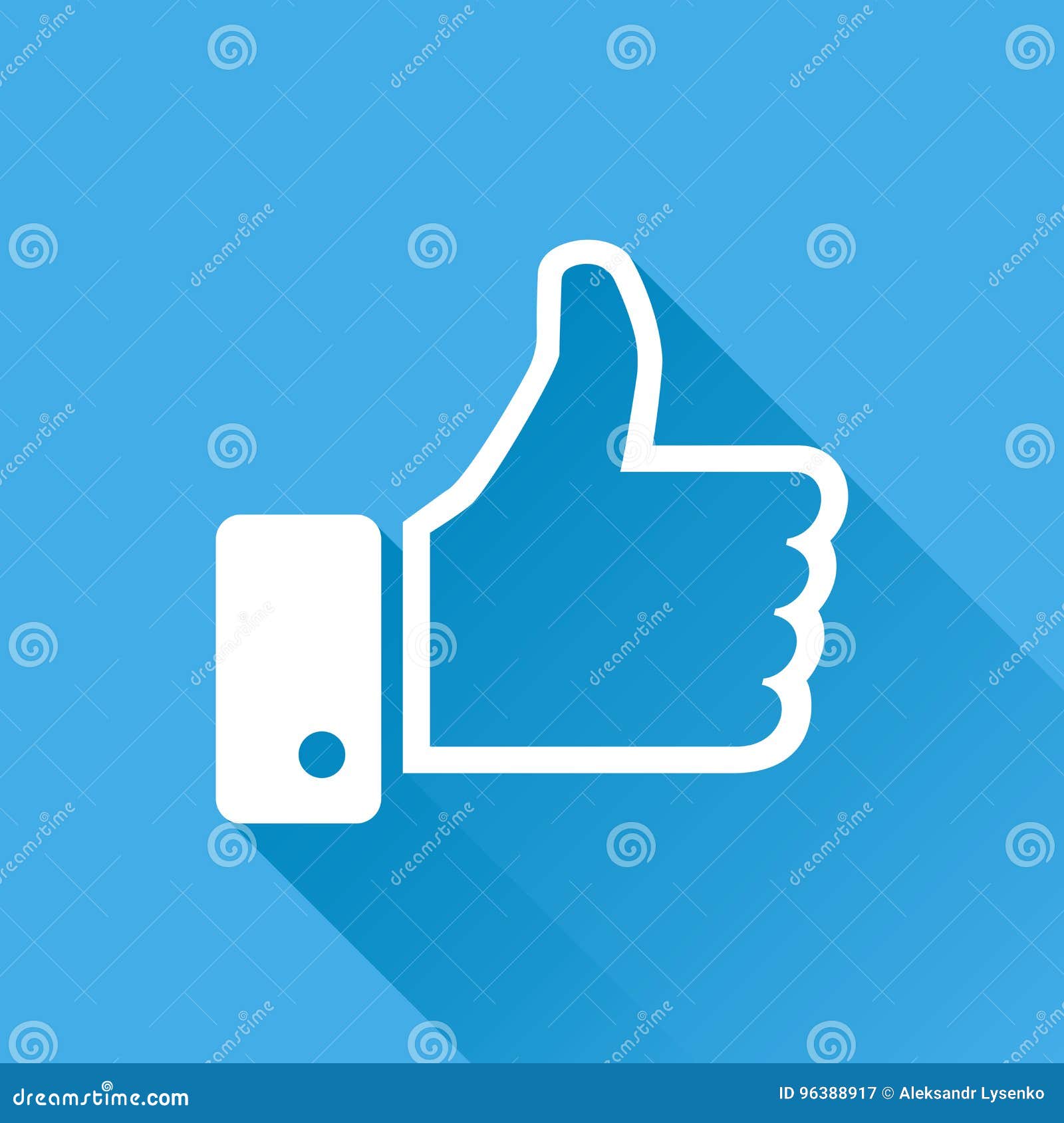 Like Icon Vector Illustration in Flat Style Isolated on Blue Background ...