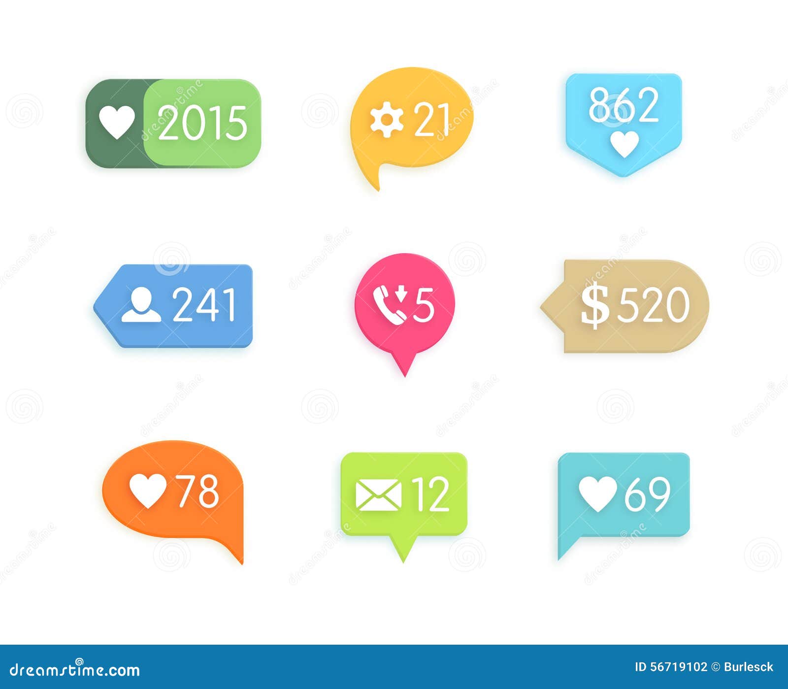 Like and Information Button Icon with Counter Stock Vector ...