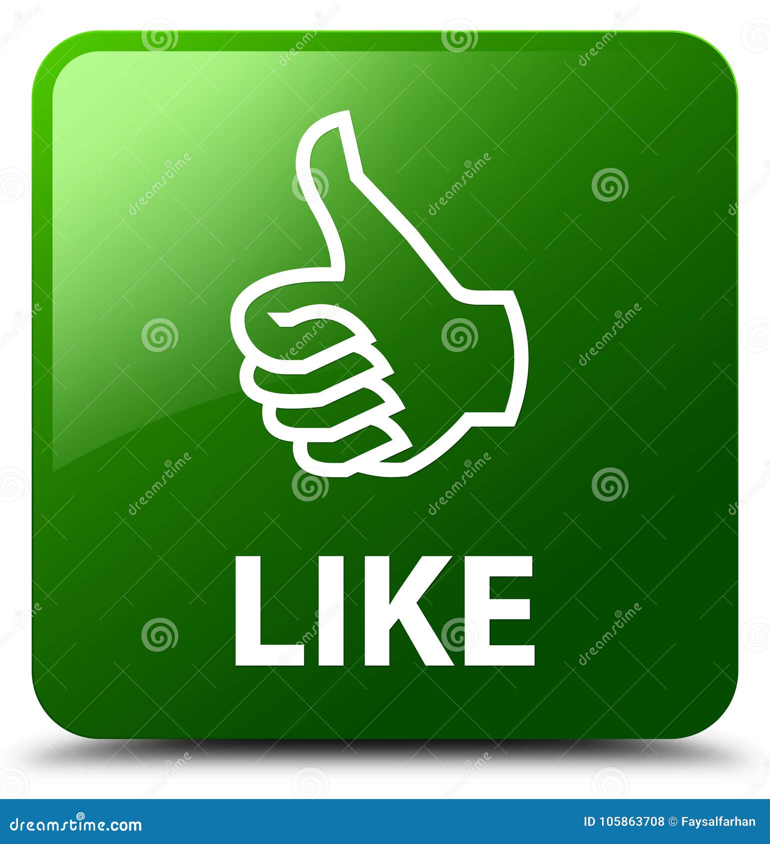 Like green square button stock illustration. Illustration of green ...