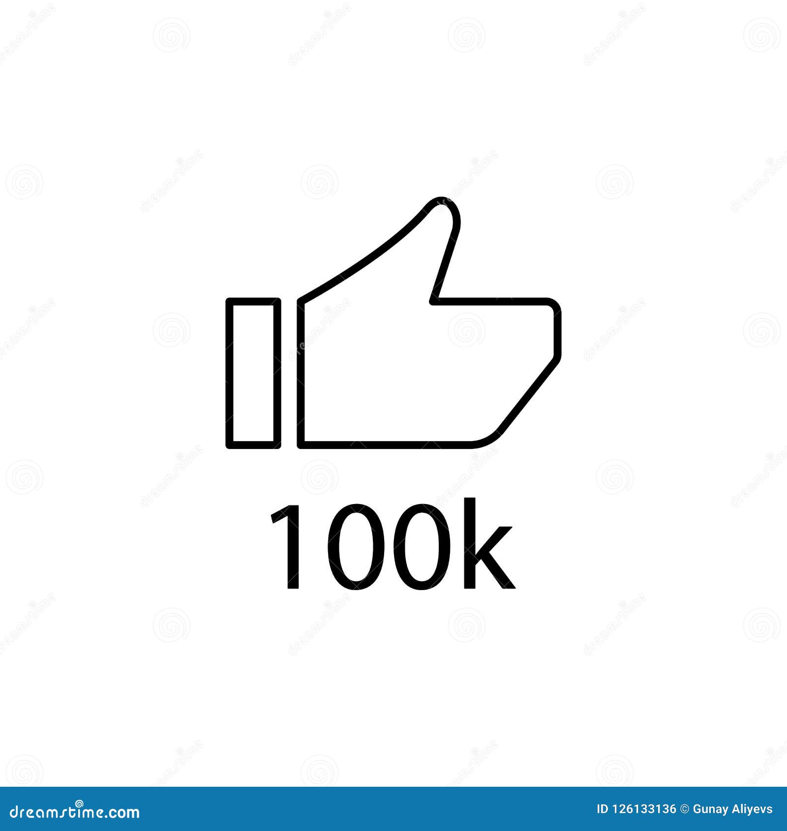 Like 100k Icon. Element of Online and Web for Mobile Concept and Web ...