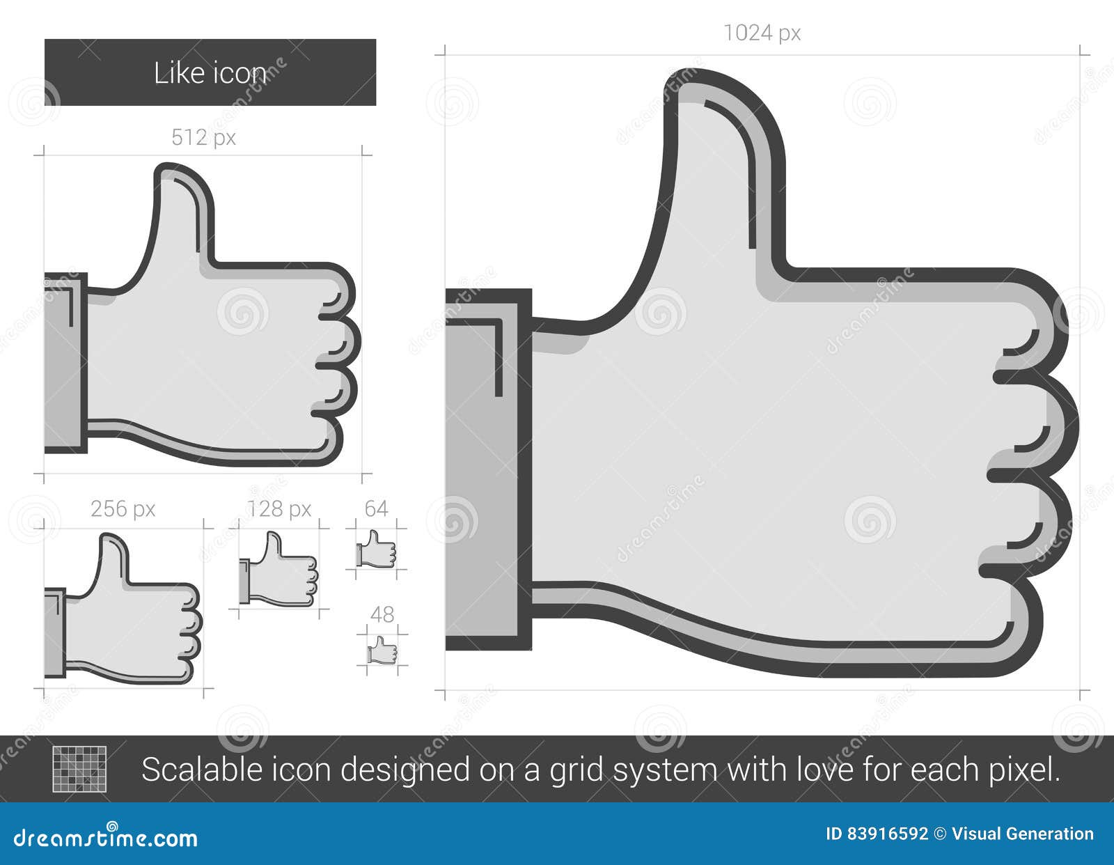 Like line icon. stock vector. Illustration of graphic - 83916592