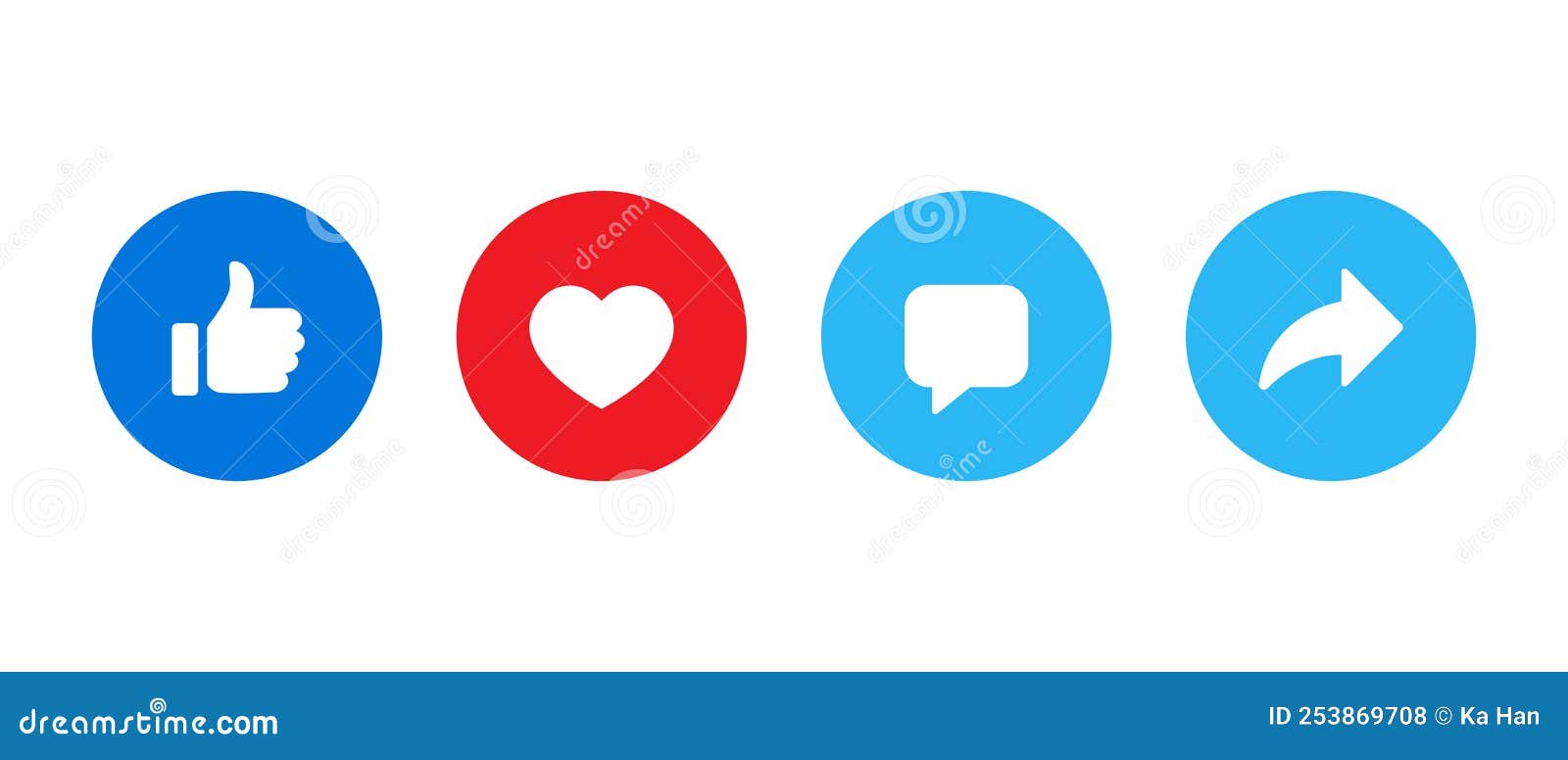 Like, Love, Comment, and Share Icon Vector. Social Media Elements Stock ...