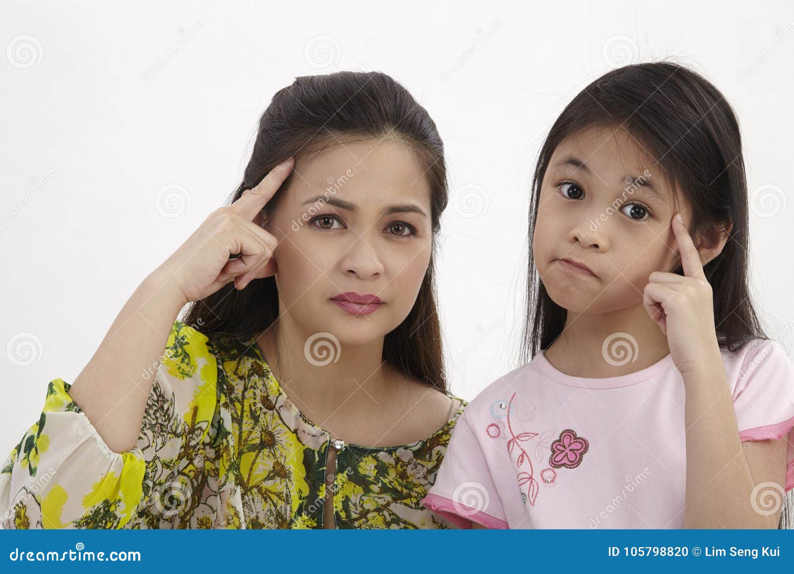 Like Mother Like Daughter Thinking Stock Photo - Image of malay, grief ...