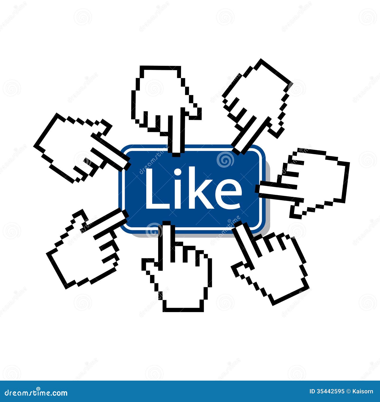 Like.mouse Cursor Pressing Like Button Editorial Image - Illustration ...