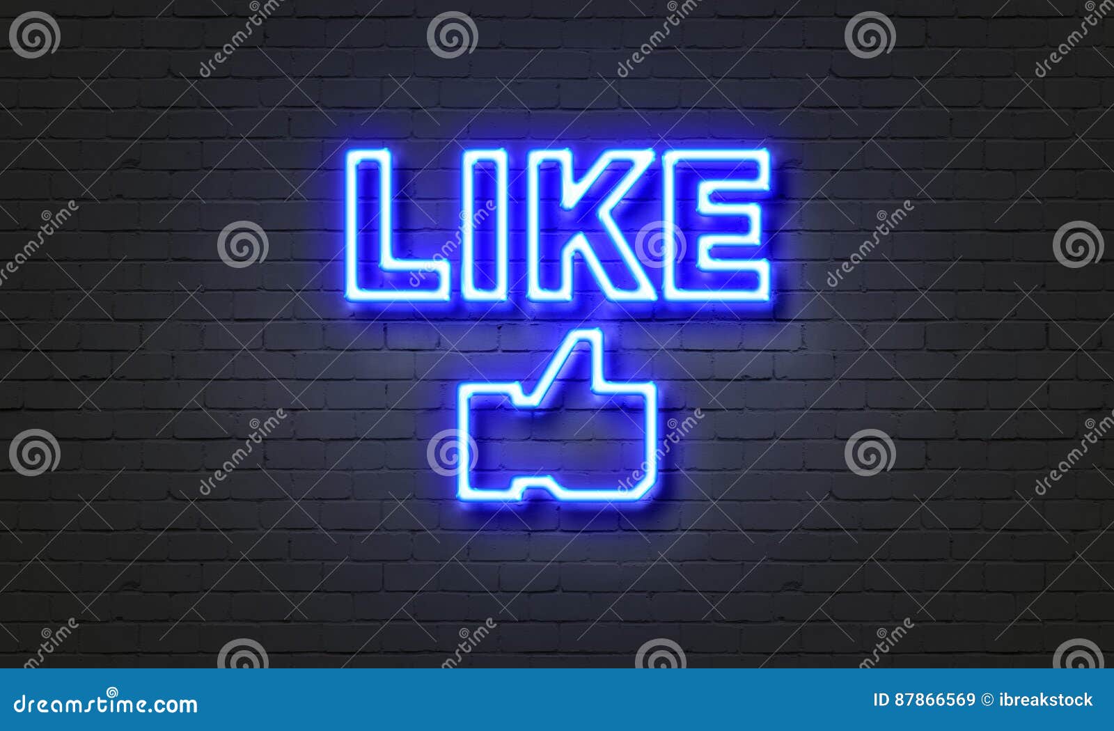 Like Neon Sign Brick Wall Background Stock Illustrations – 429 Like ...