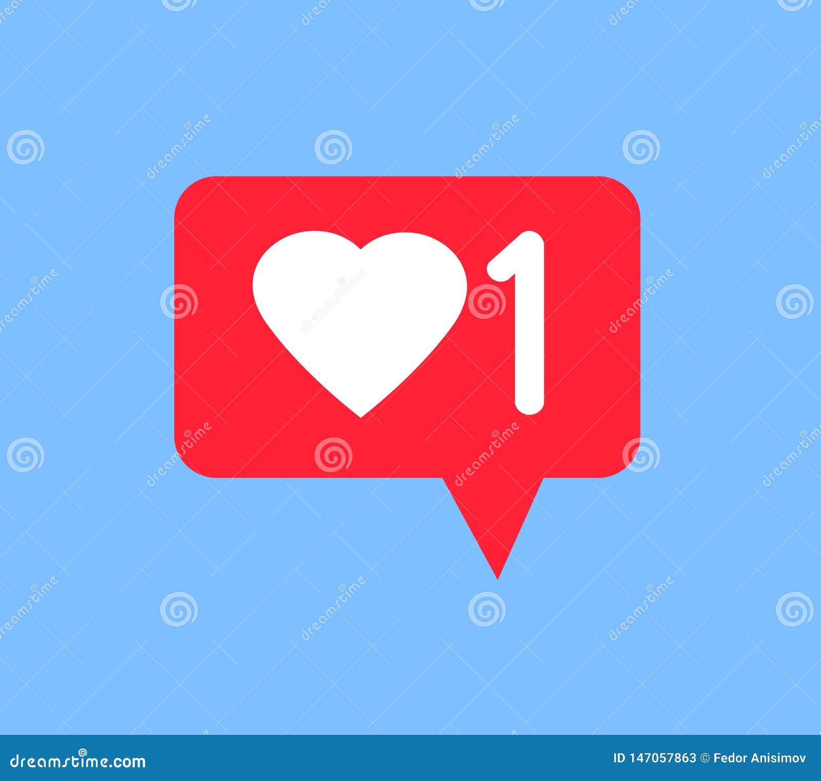 Like Notification Icon Isolated on Gray Background. Modern Flat Icon ...