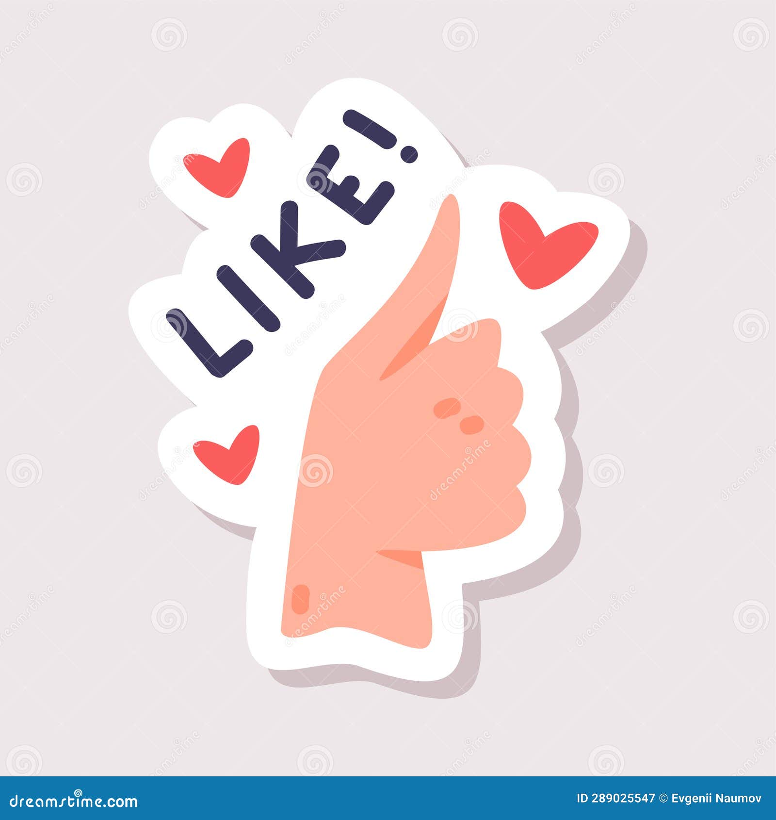 Like Positive Sticker Design with Hand Thumb Up and Saying Vector ...