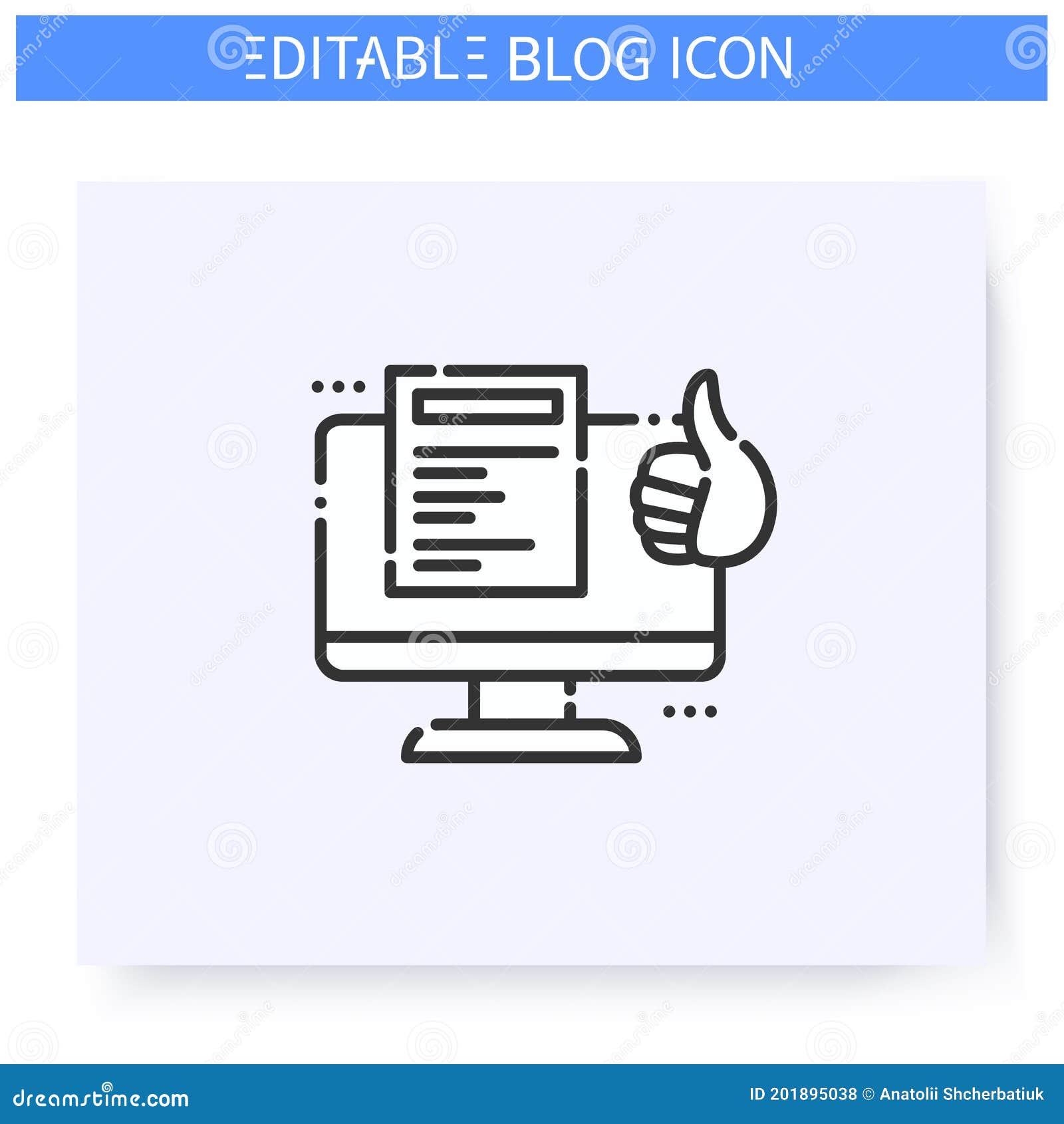 Like Post Line Icon. Editable Illustration Stock Vector - Illustration ...