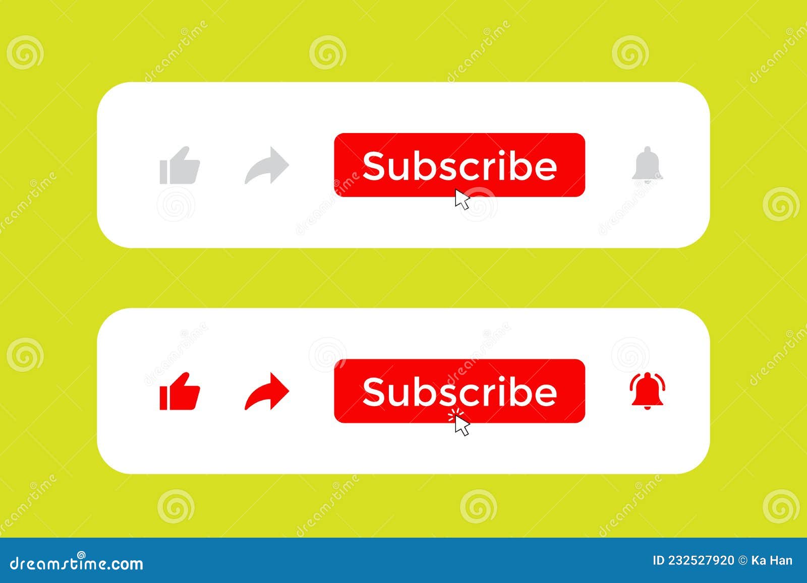 Like, Share, and Click Subscribe Button Vector. Icon Set Collection for ...