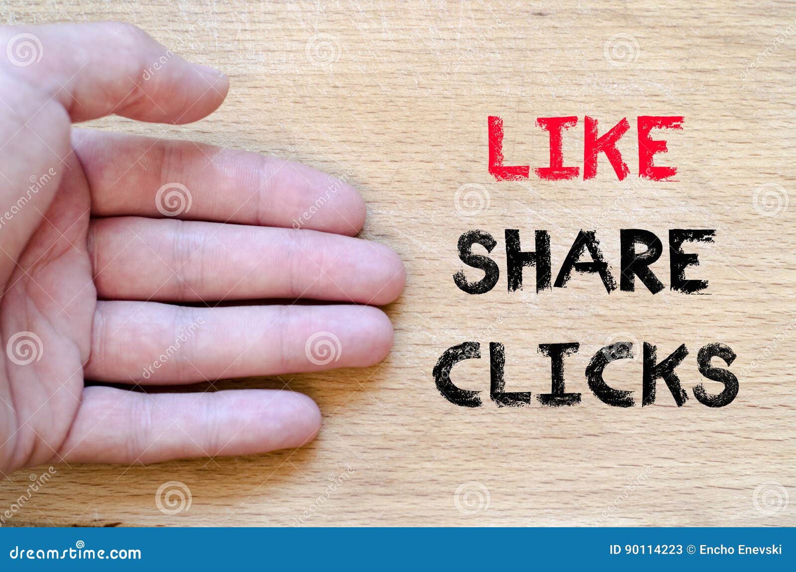Like Share Clicks Text Concept Stock Image - Image of promotion, share ...